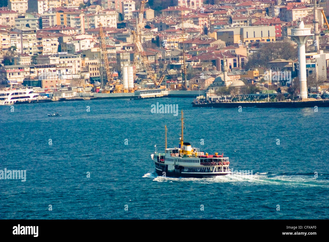 A ferryboat crosses the Turkish Straits in Istanbul Stock Photo - Alamy