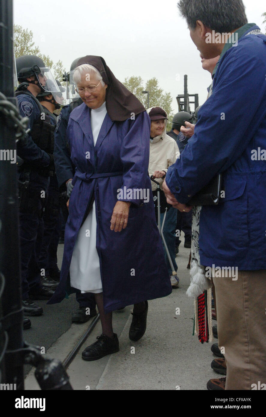 Sister Stella Goodpasture goes peacefully as she is taken into custody ...