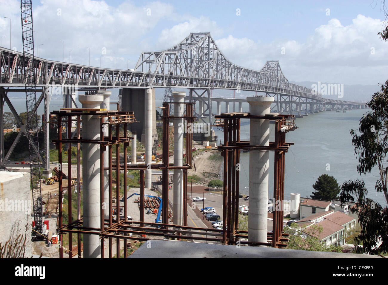 These pillars will eventually support a temporary structure used while ...