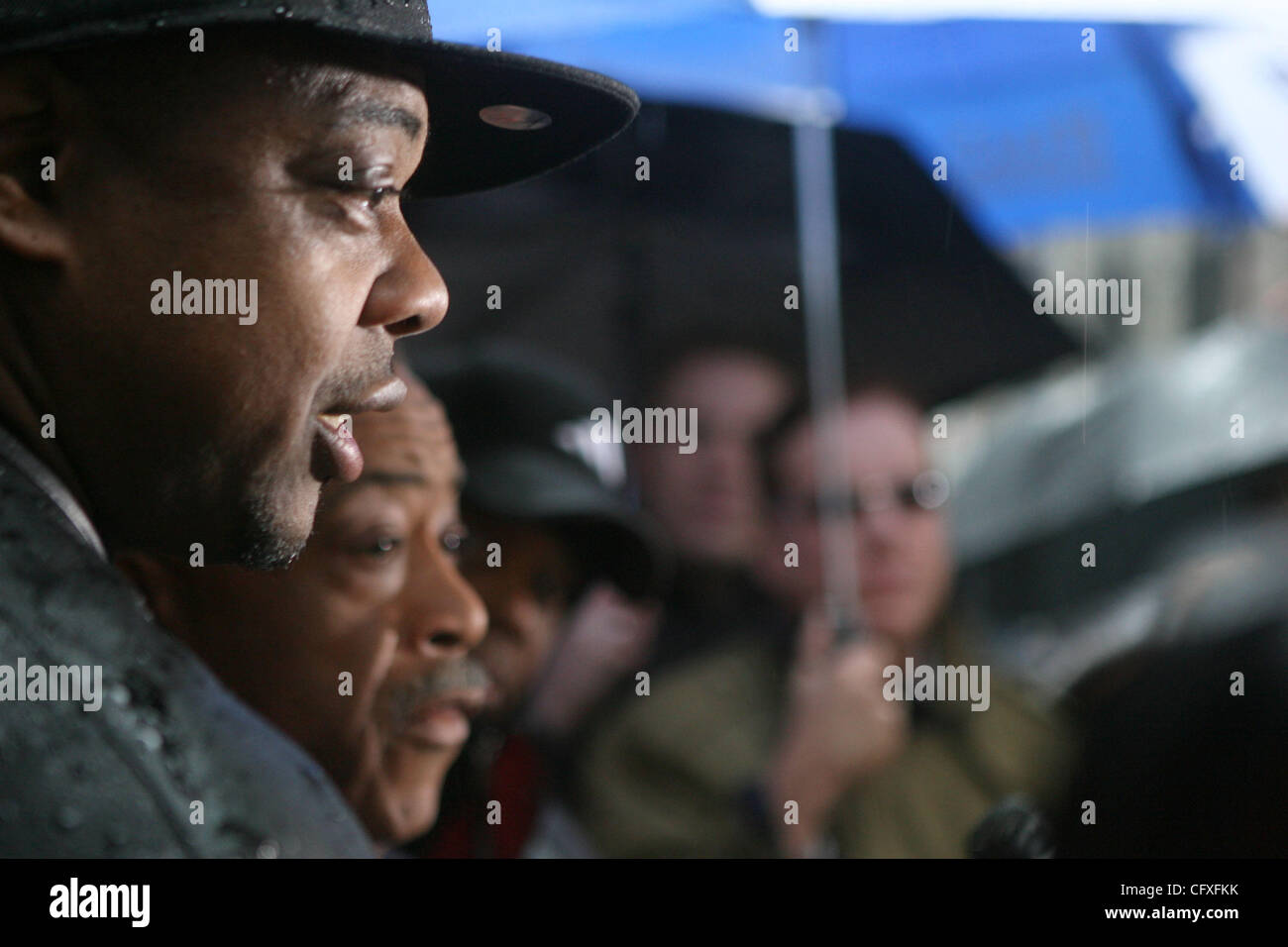 L/R: Linzell Vaughn, dad of Rutgers Kia Vaughn and Rev. Al Sharpton ...