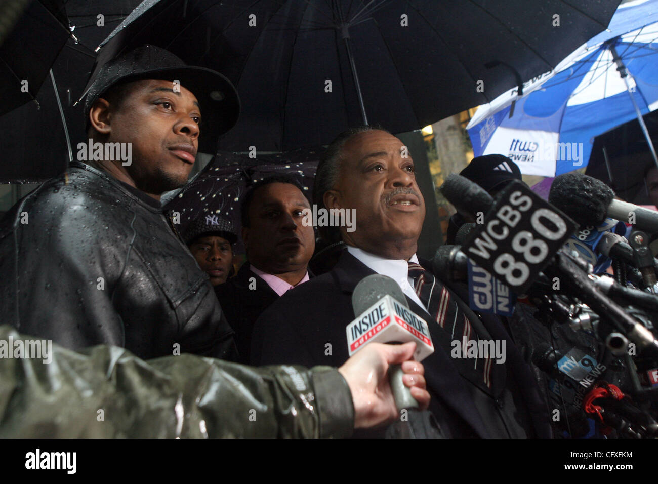 L/R: Linzell Vaughn, dad of Rutgers Kia Vaughn and Rev. Al Sharpton ...