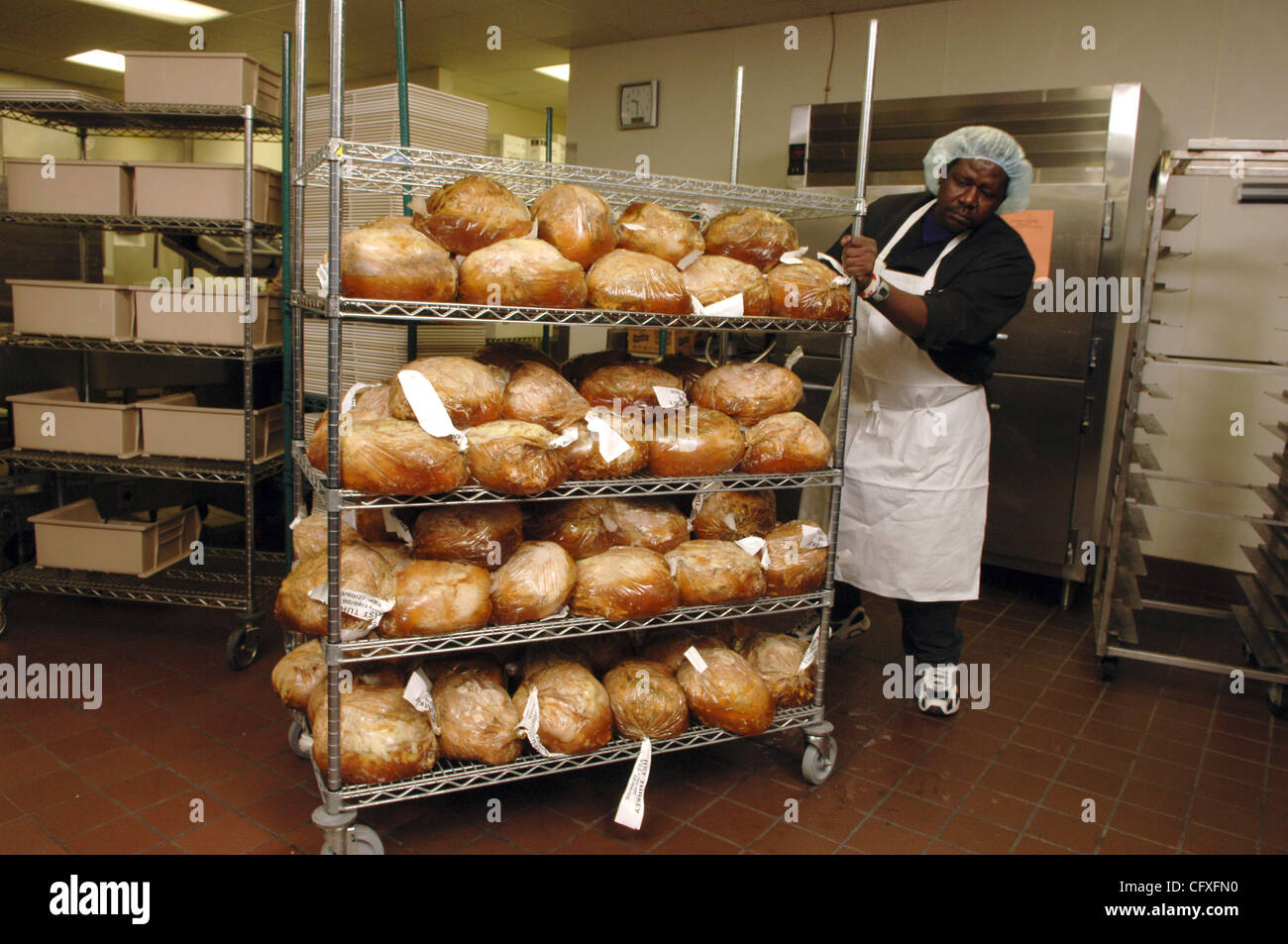 Prepared cook-chilled turkeys at emory University Hospital Atlanta ...