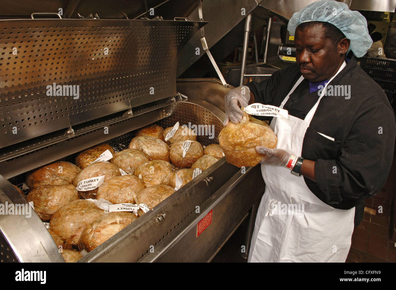Seasoned, cooked turkeys in cook-chill containerat Emory University ...