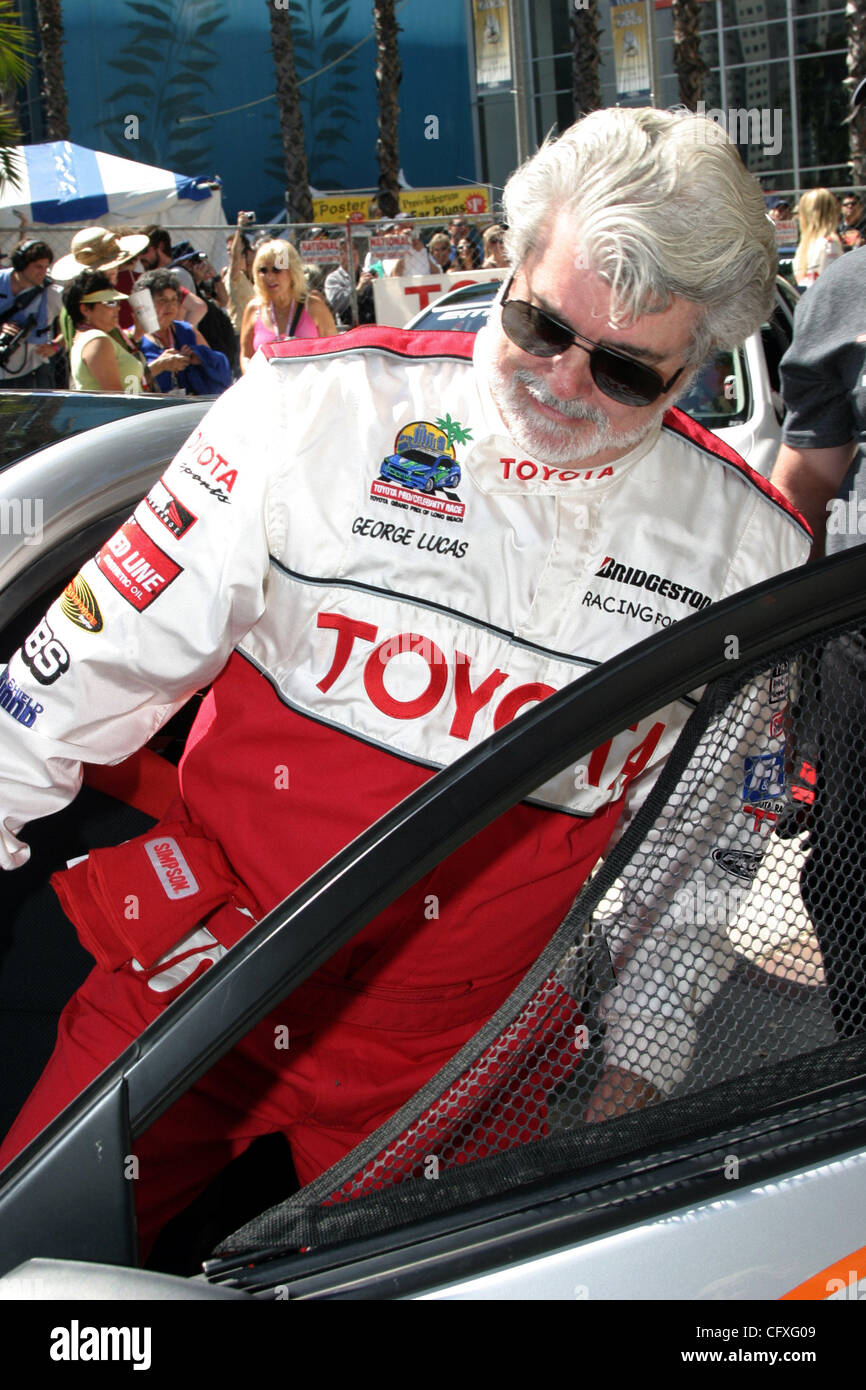 Apr 13, 2007; Long Beach, California, USA; GEORGE LUCAS with his car on ...