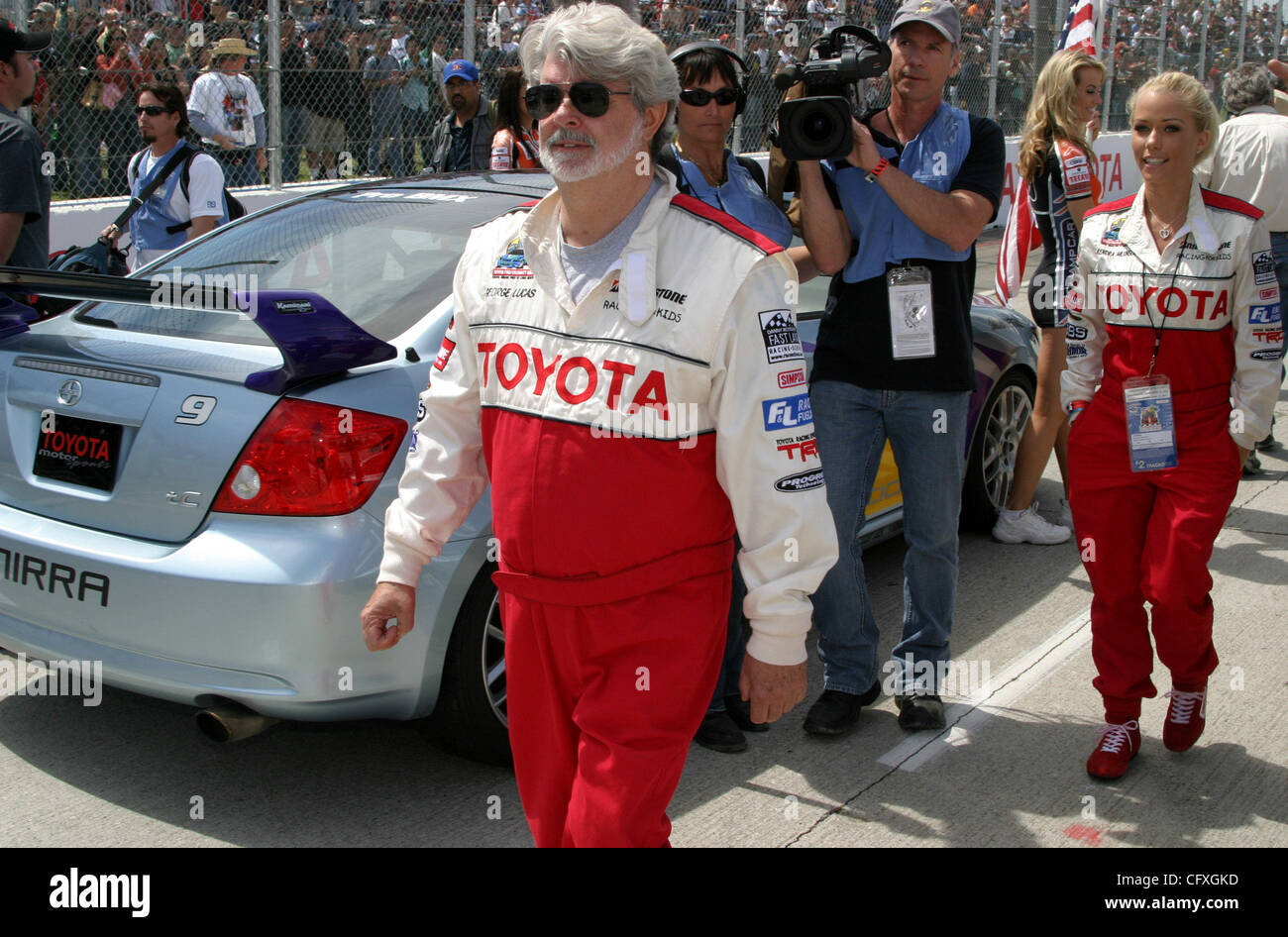 Apr 14, 2007; Long Beach, California, USA; GEORGE LUCAS and KENDRA ...