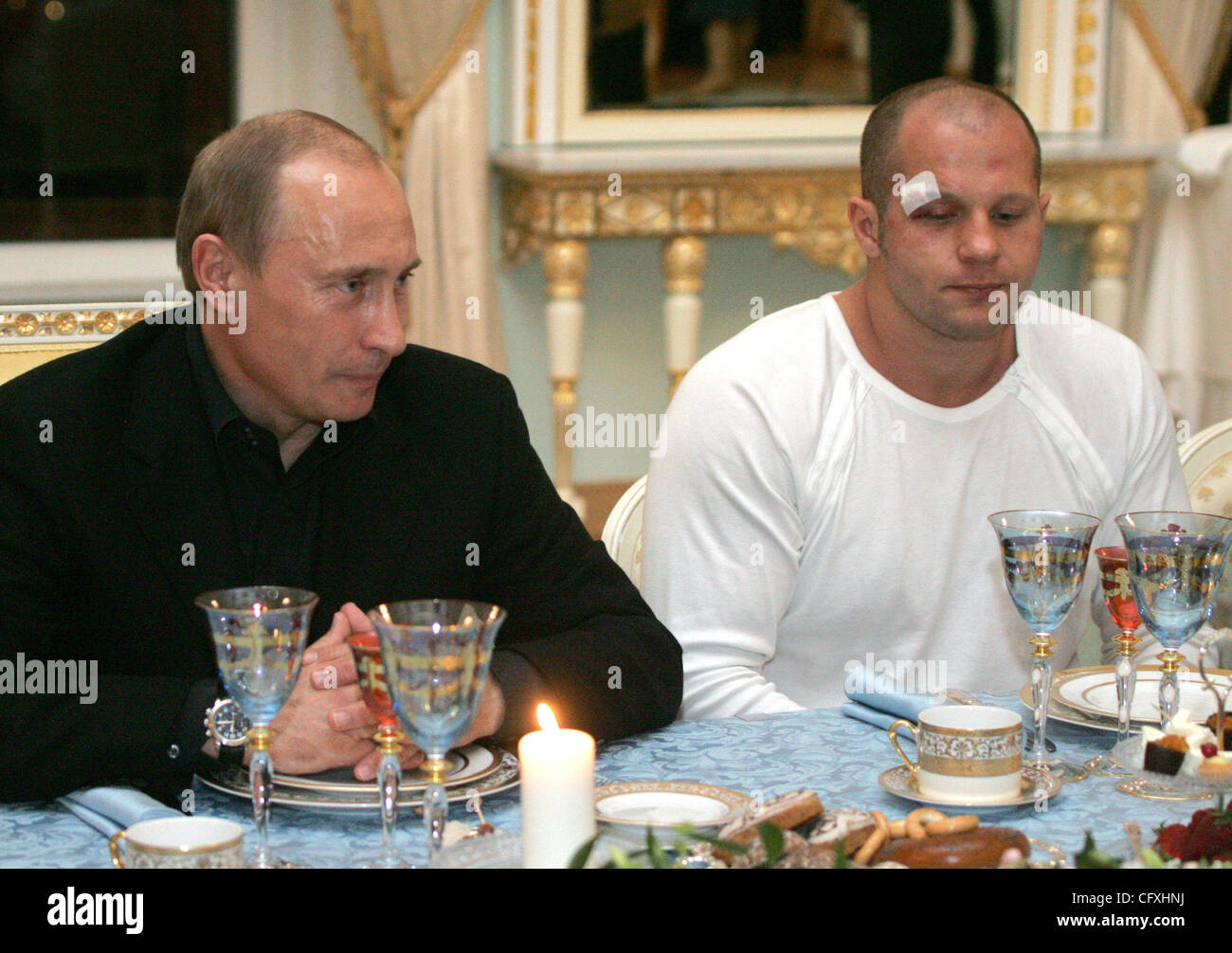 Russian President Vladimir Putin and fighter Fyodor Emelyanenko at the ...