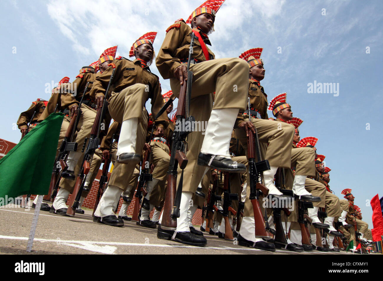 Indian Border Security Force (BSF) soldiers perform during their ...