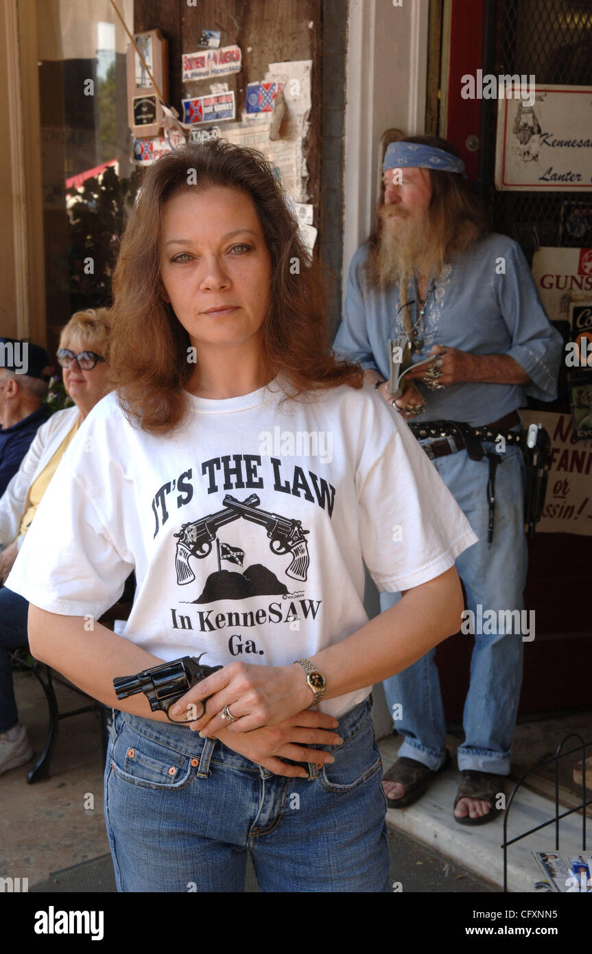 Marjorie Lyon of Kennesaw GA displays her Smith & Wesson .38 special ...