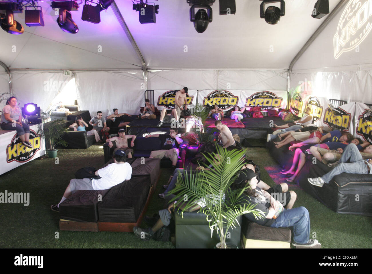 The crowd in a chill out lounge at the Coachella Valley Music and Arts ...