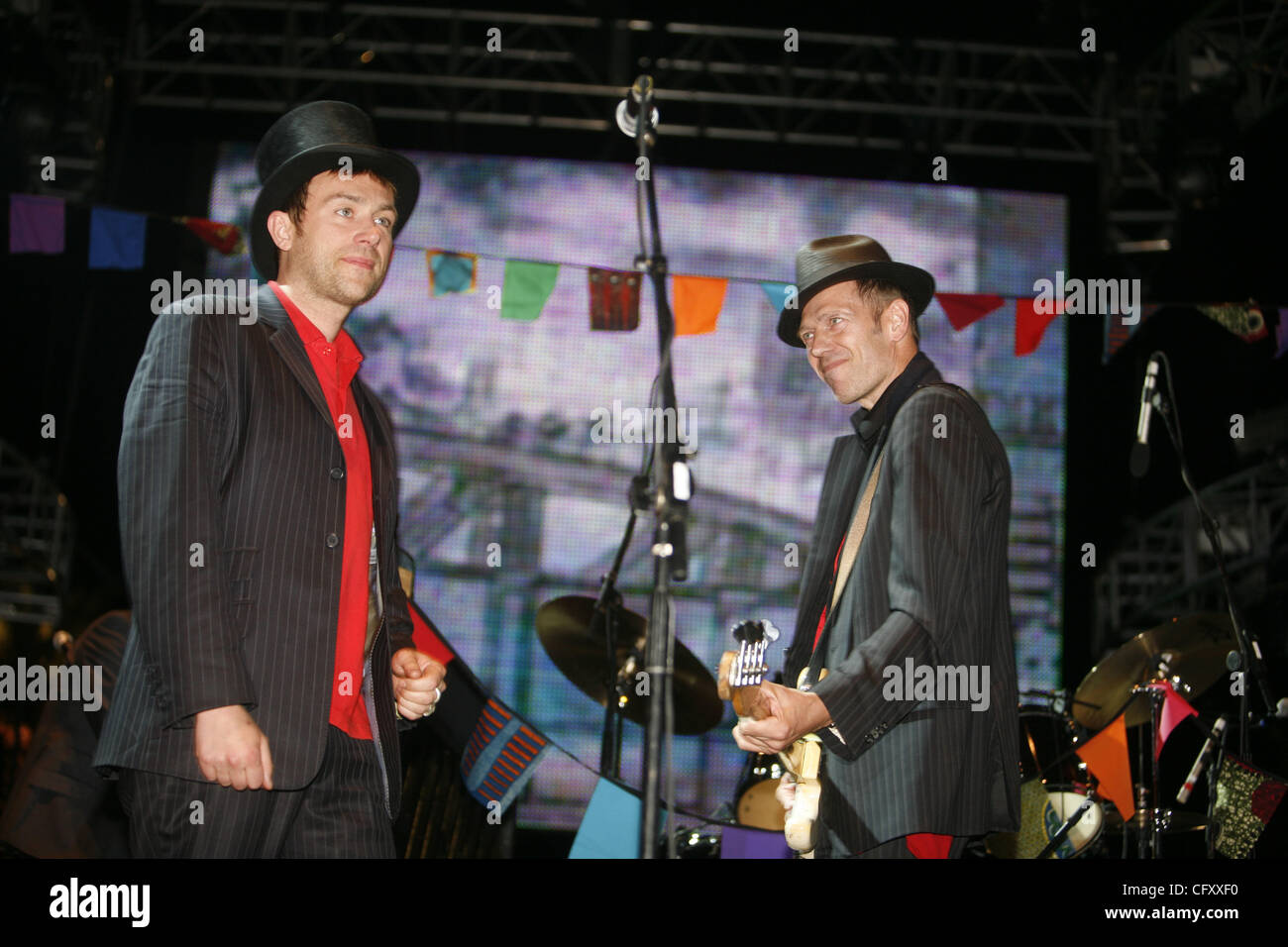 The Good, the Bad and The Queen performing at the Coachella Valley ...
