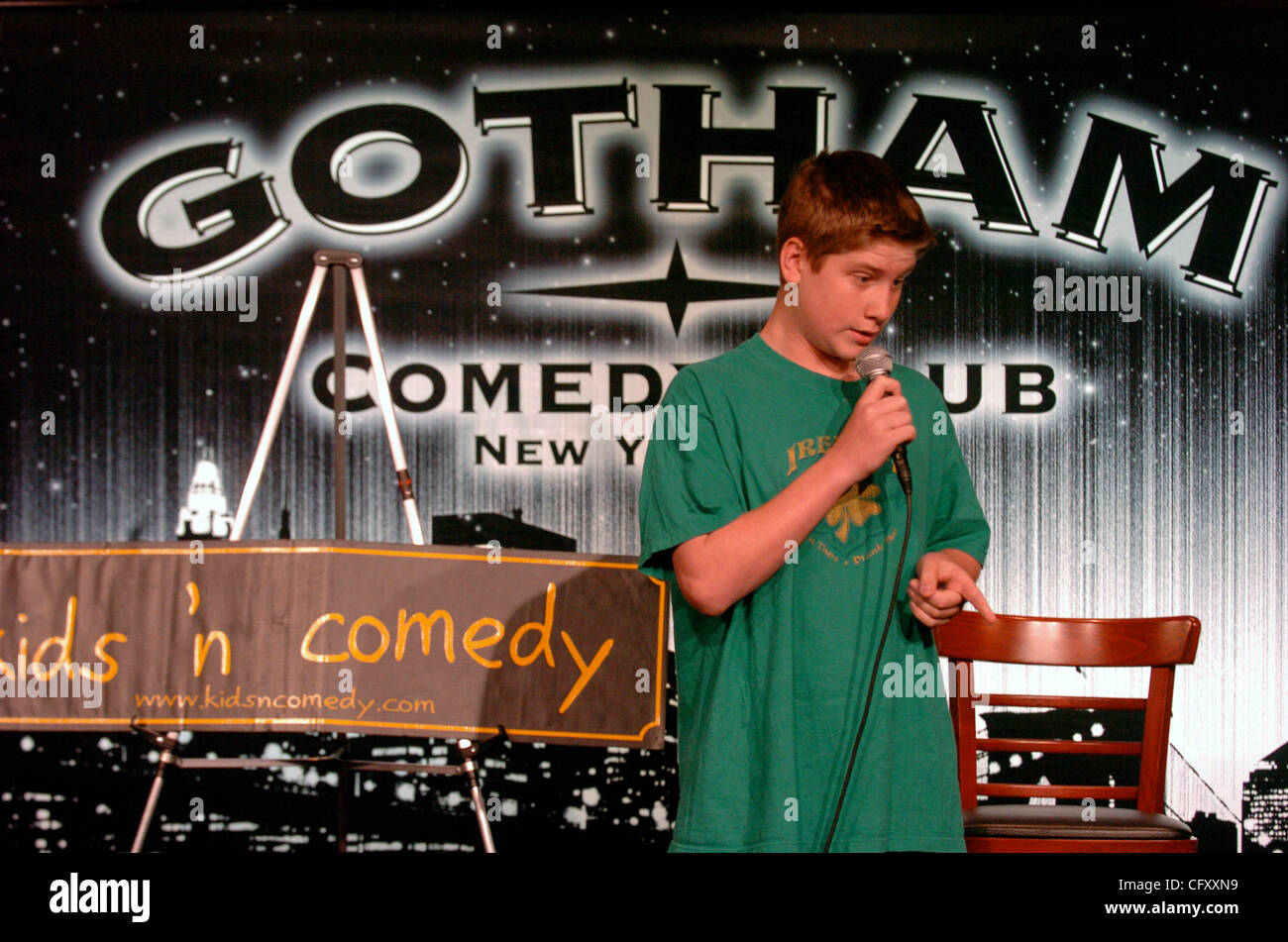 Comedian Cody Hart, 16, of Stanford, CT. performs as part of Kids 'N ...