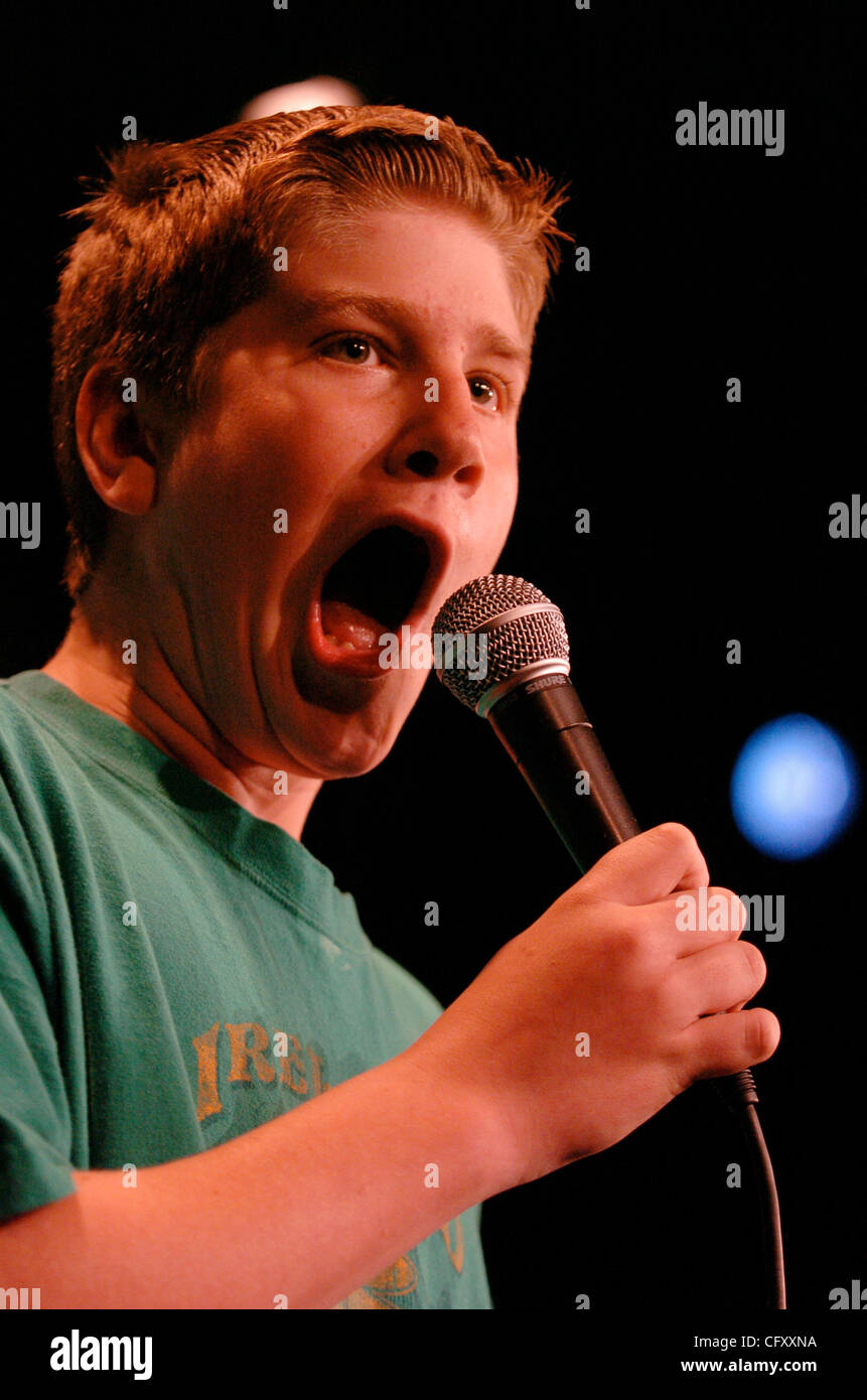 Comedian Cody Hart, 16, of Stanford, CT. performs as part of Kids 'N ...