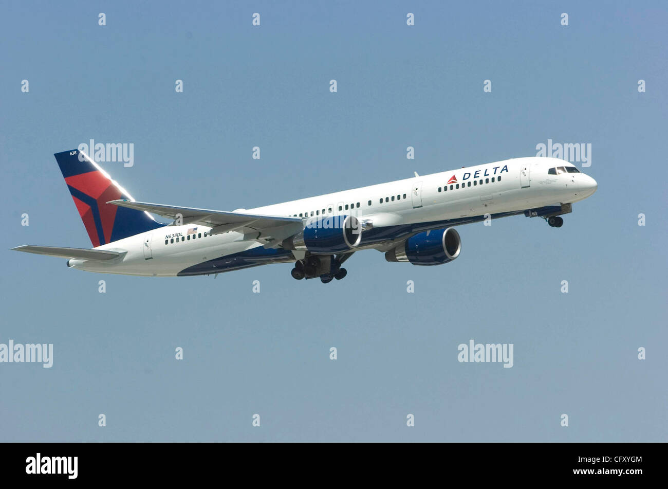 A newly painted Delta Air Lines jet takes off during a post-bankruptcy ...