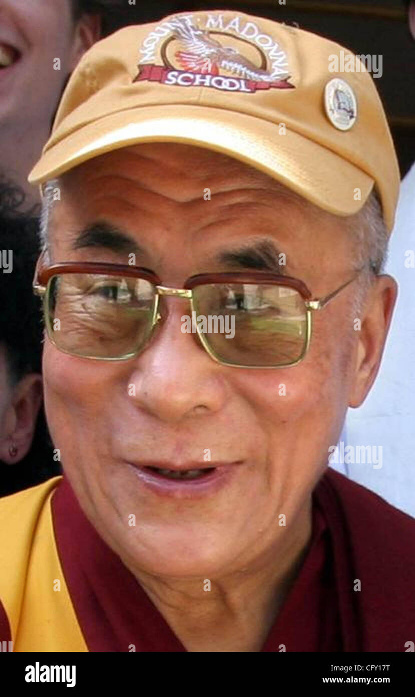 His Holiness, the Dalai Lama wears a Mount Madonna School baseball cap ...