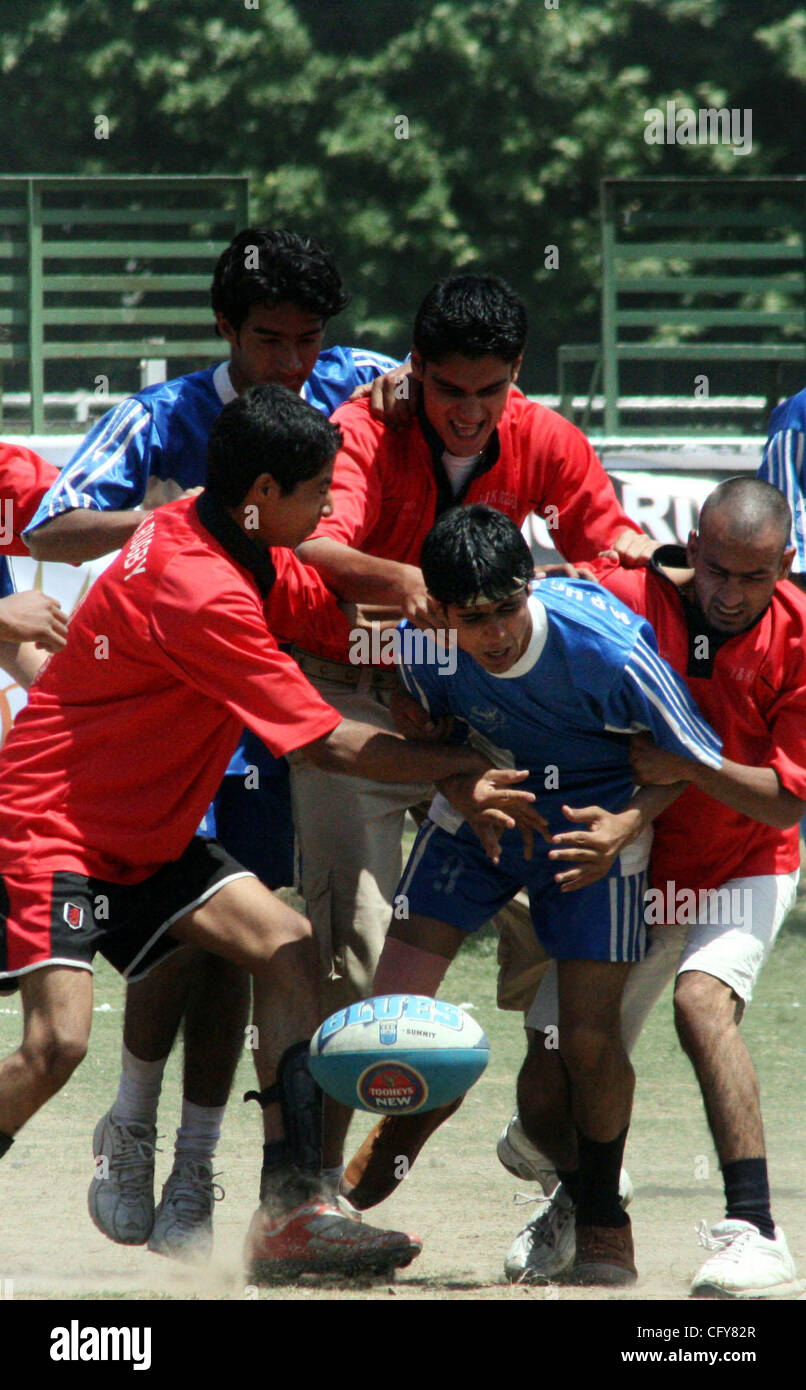 An kashmiri college boys playing rugby in summer captial of indian ...