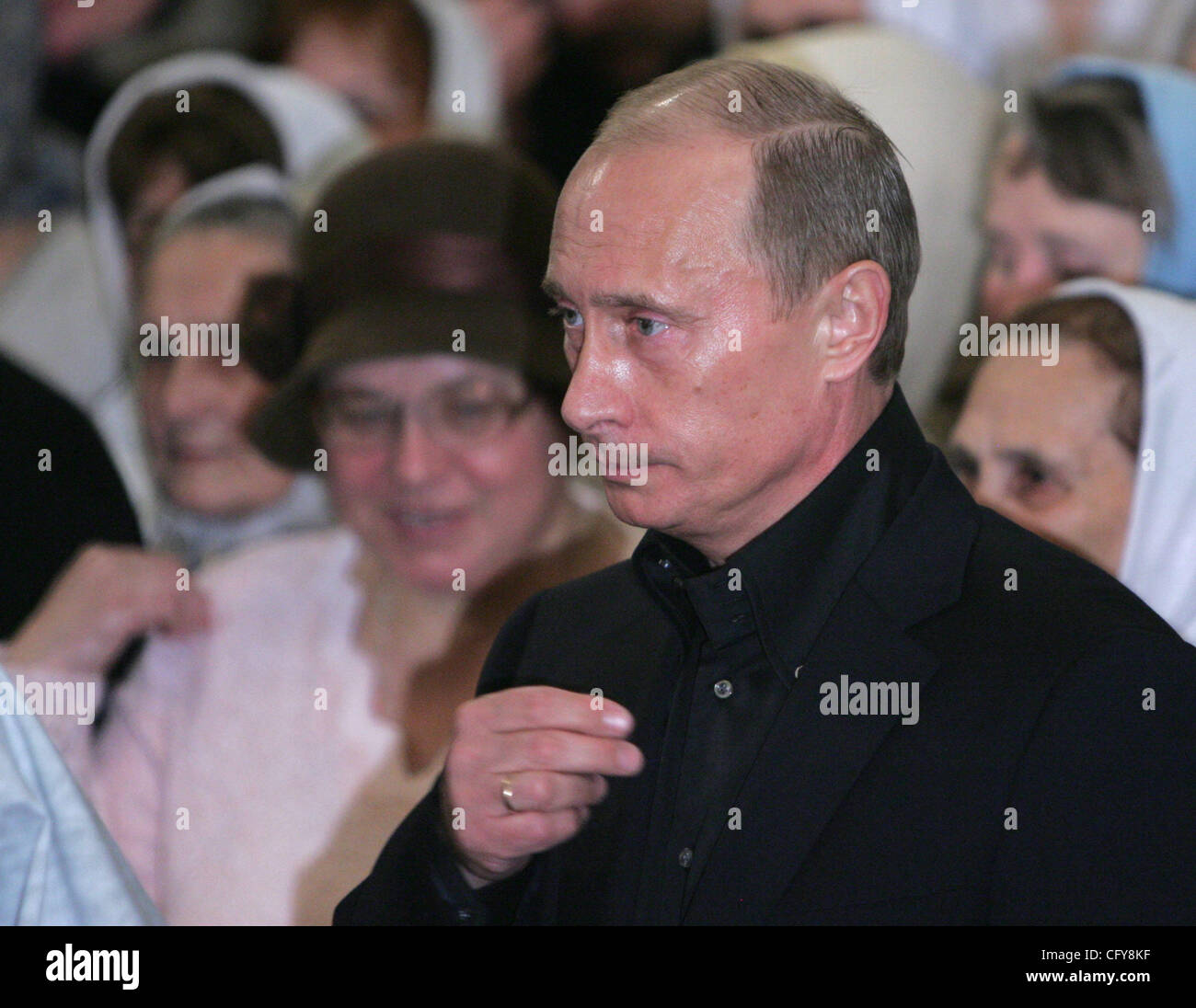 Russian president Vladimir Putin at the Orthodox Christmas church ...