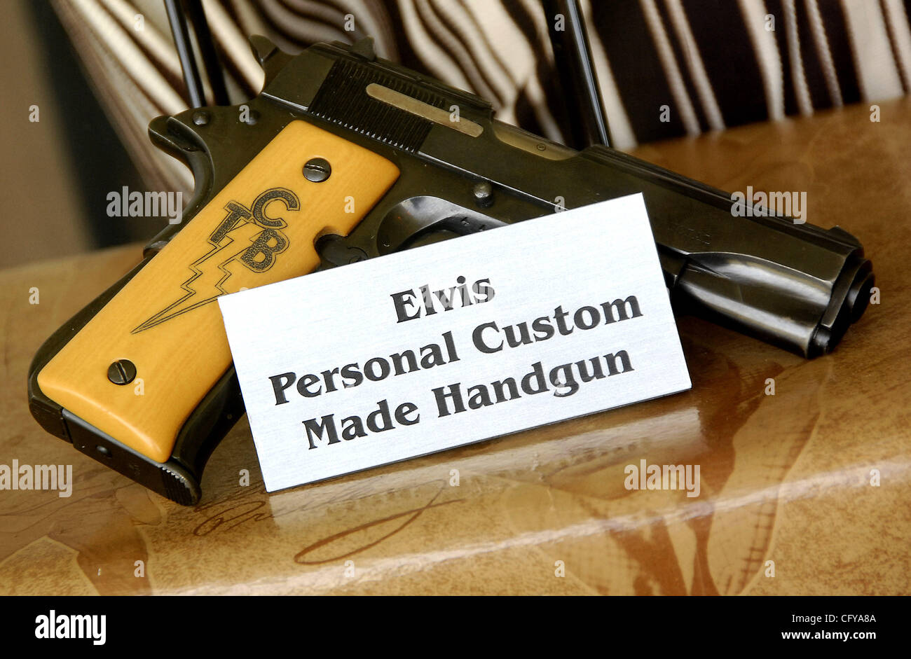 May 5, 2007; Indio, CA, USA; ELVIS PRESLEY'S GUN on display at 'The ...