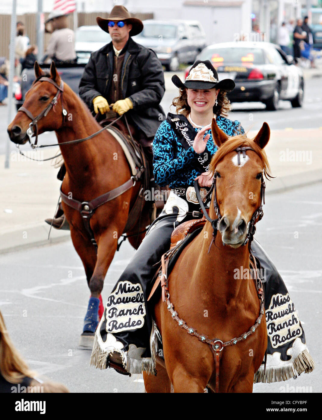 Rowell Ranch Rodeo queen Amanda Delaplane rides in the Rowell Ranch ...