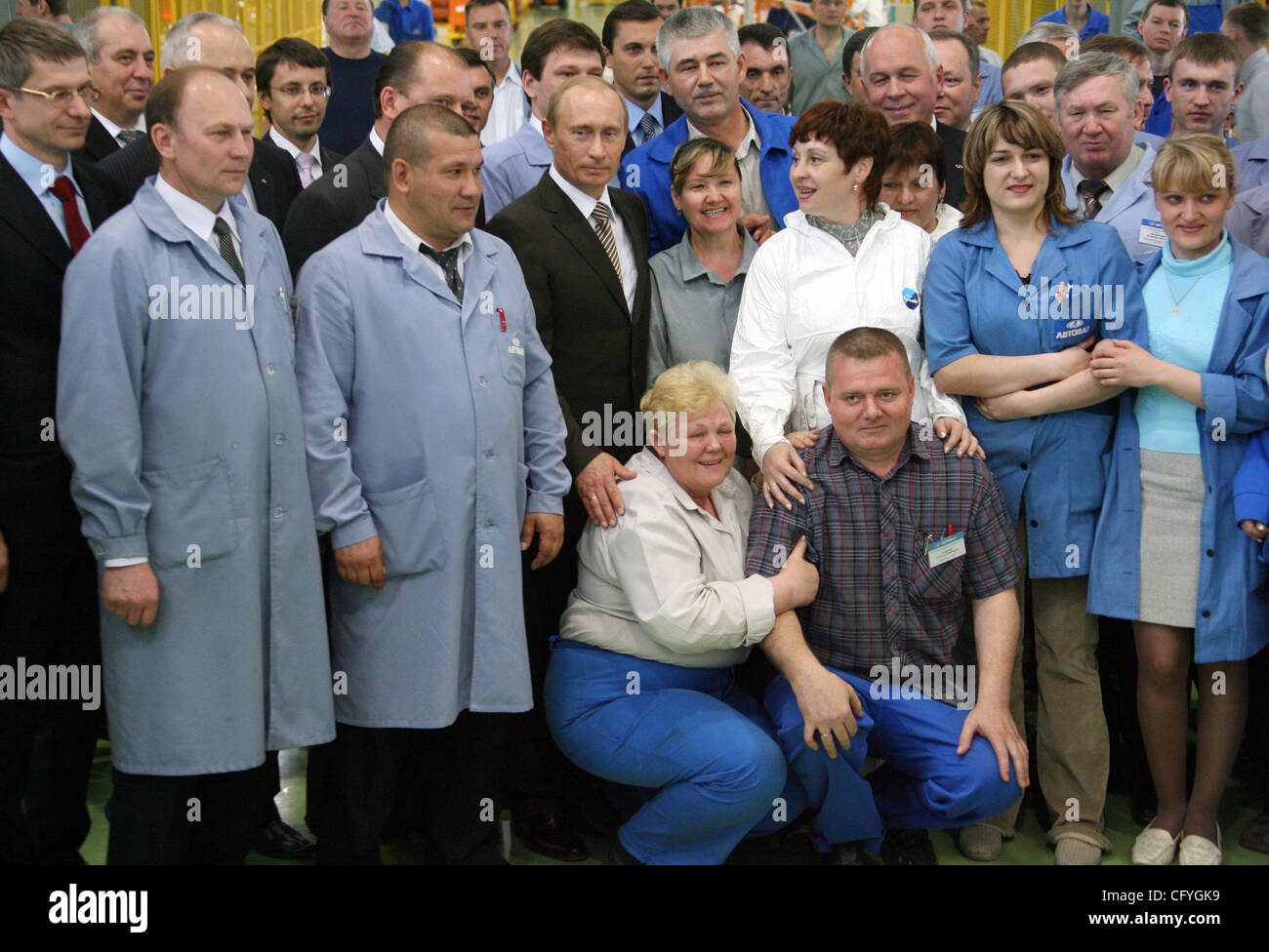 Vladimir Putin visiting russian car maker Avtovaz plant in Tolyatti ...