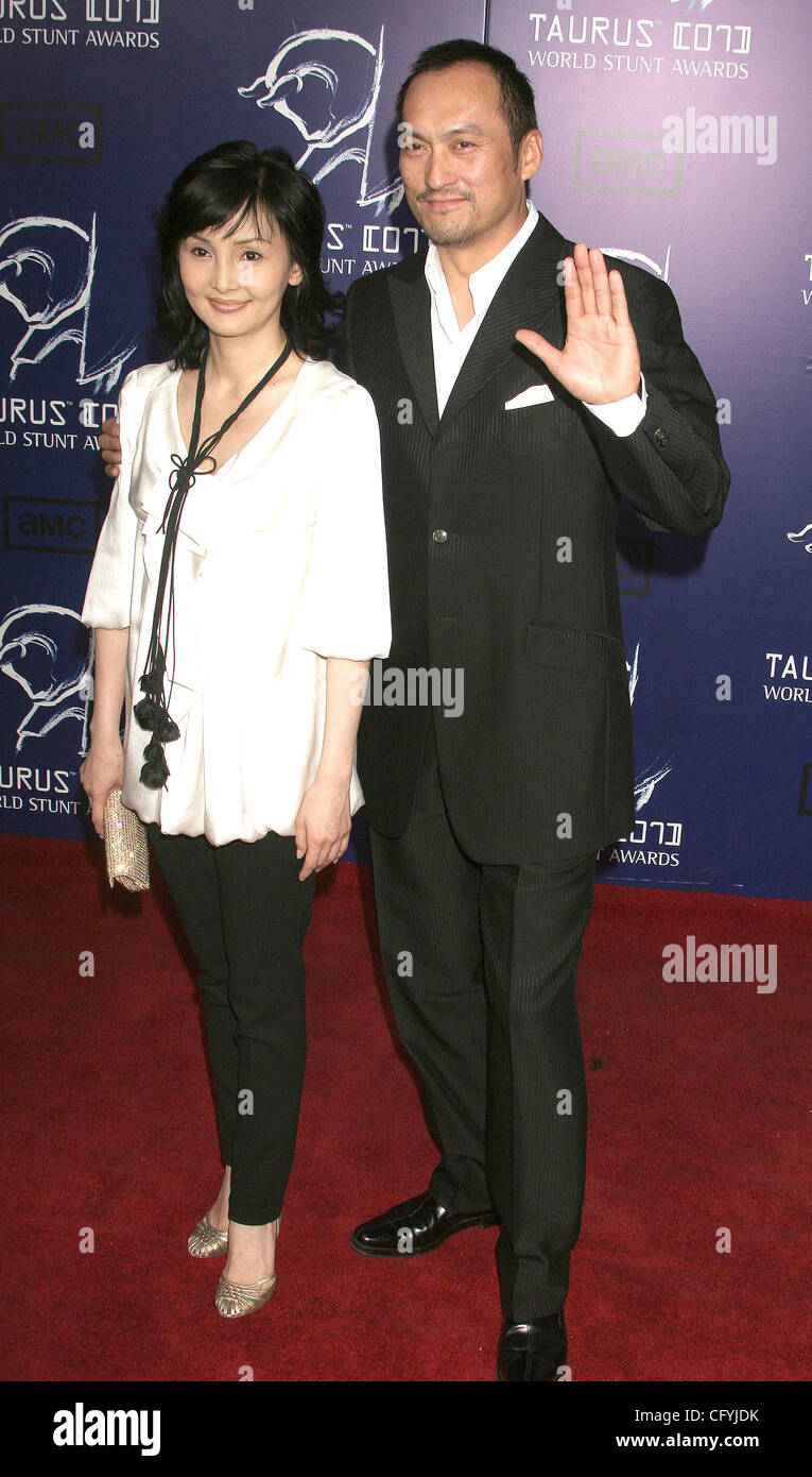 May 20, 2007; Hollywood, California, USA; Actor KEN WANTANABE and wife ...