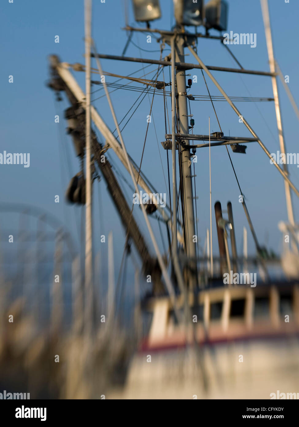 Fishing boat mast in Santa Barbara, California Stock Photo - Alamy