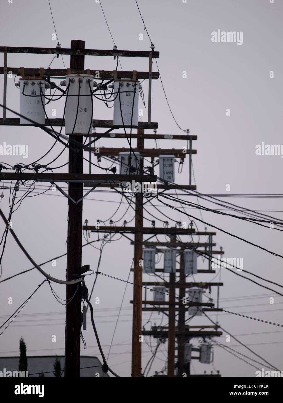 Electric power lines in Los Angeles, California Stock Photo - Alamy