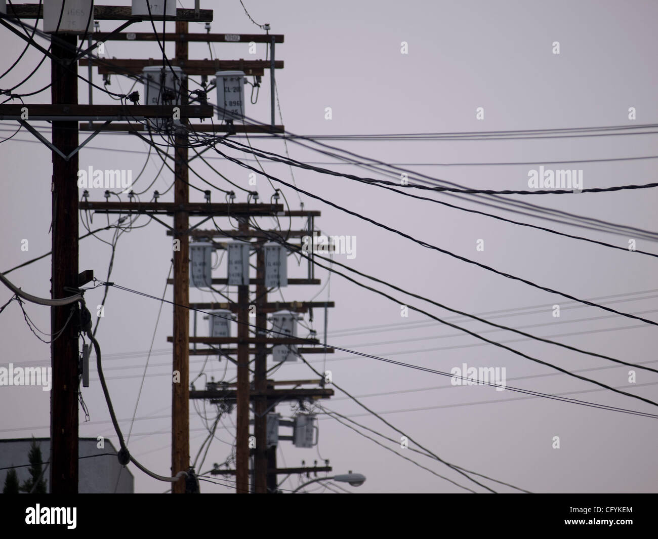 Electric power lines in Los Angeles, California Stock Photo - Alamy