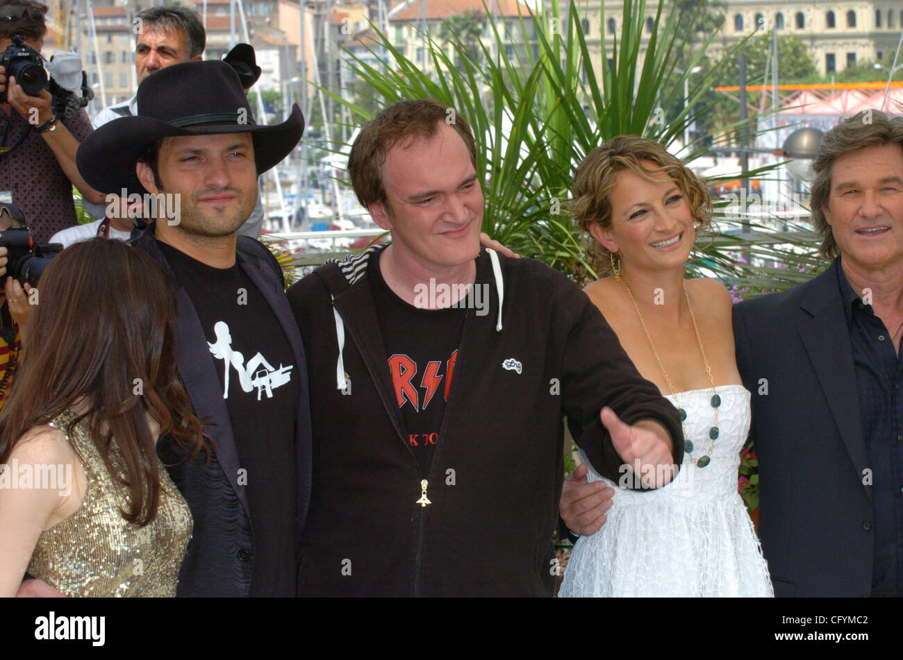 Rose McGowan, Robert Rodriguez, Quentin Tarantino AND Zoe Bell Stock ...
