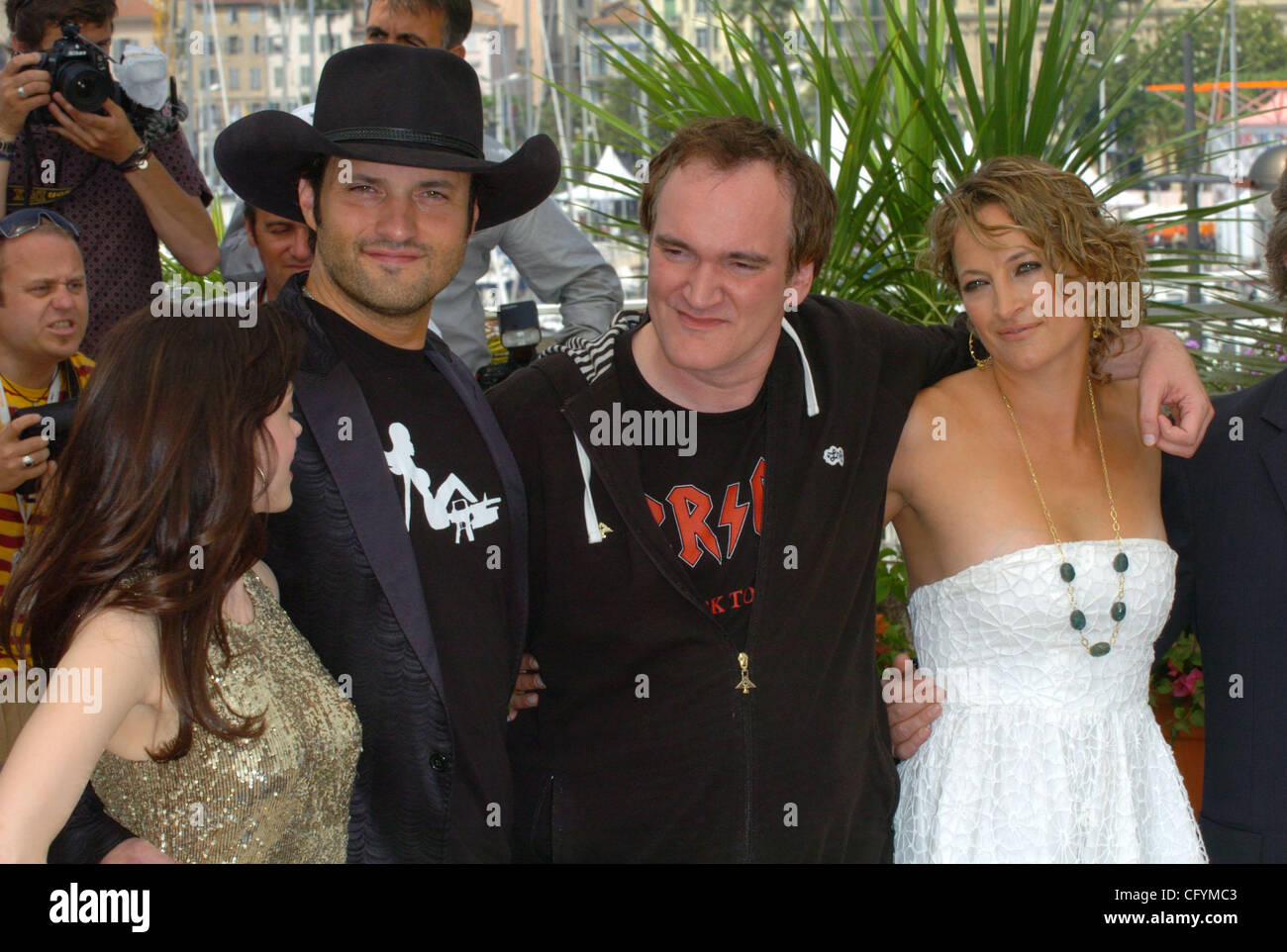 Rose McGowan, Robert Rodriguez, Quentin Tarantino AND Zoe Bell Stock ...