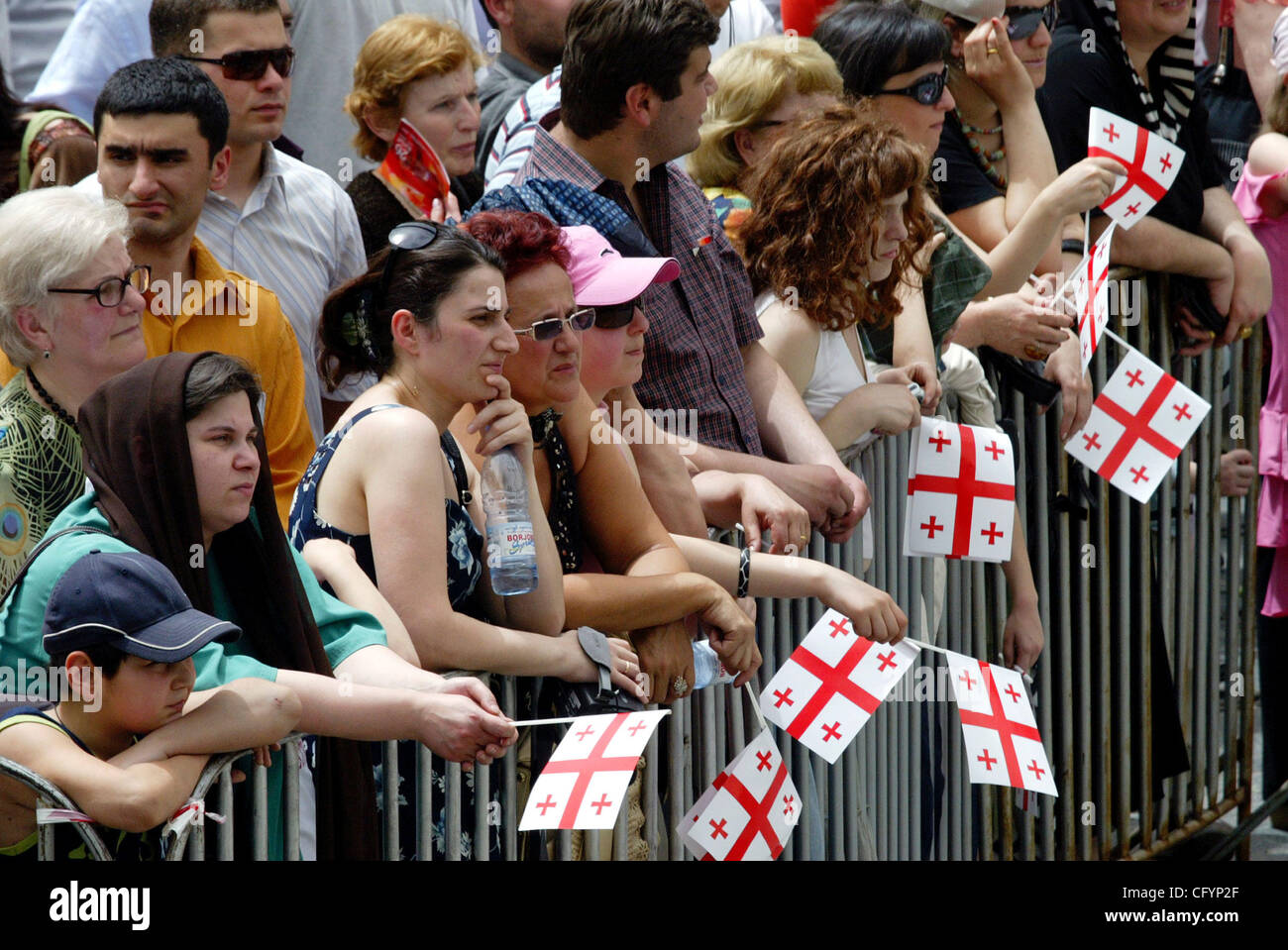 Independence Day celebrations in Georgia. Georgians watching military ...