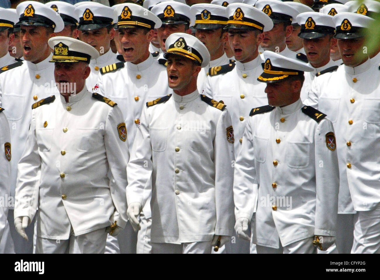 Independence Day celebrations in Georgia. Georgian Navy officers at ...