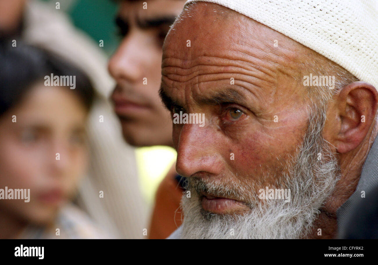 Sumandar Khan a Kashmiri muslim who lost his four sons listens during ...