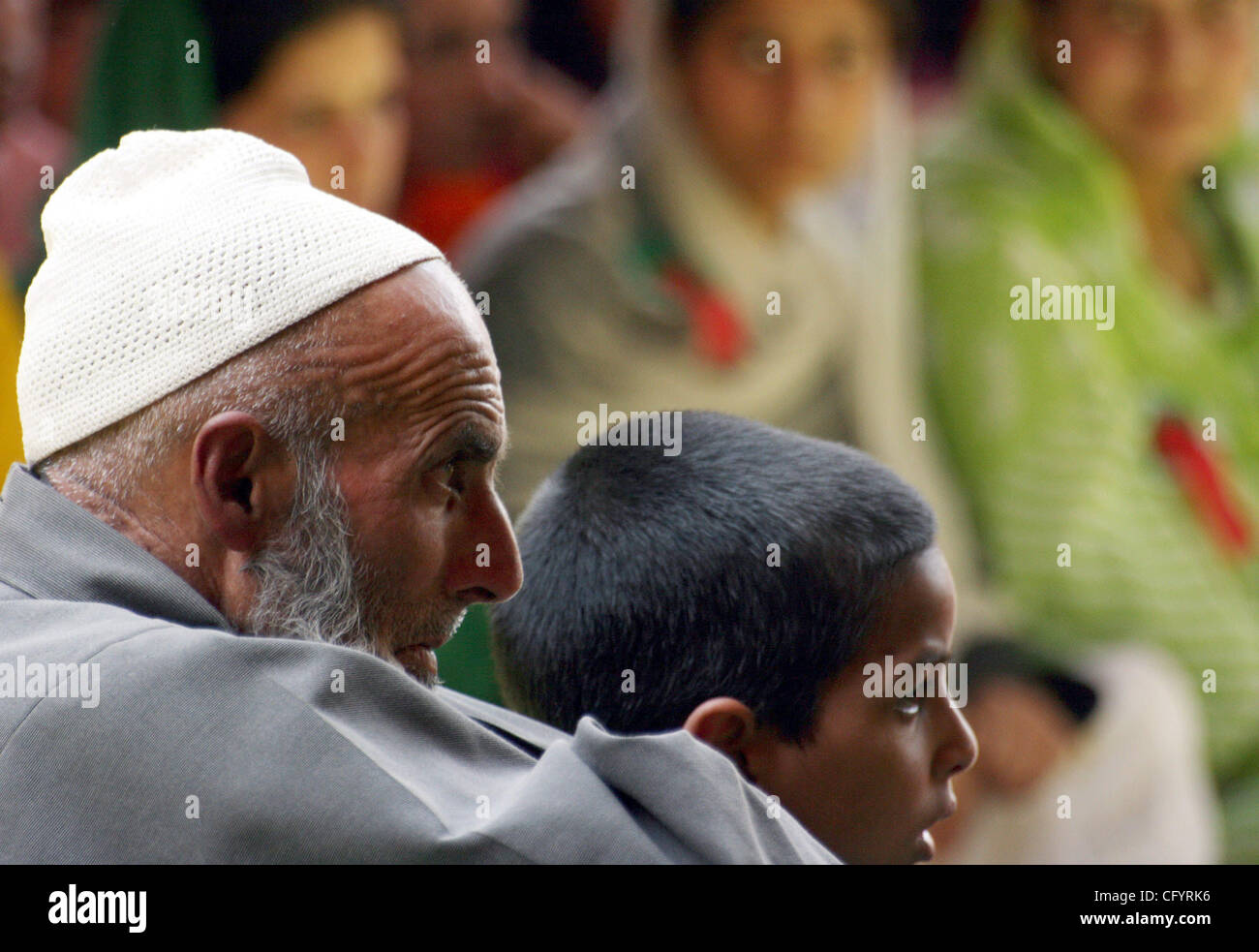 Sumandar Khan a Kashmiri muslim who lost his four sons listens during ...