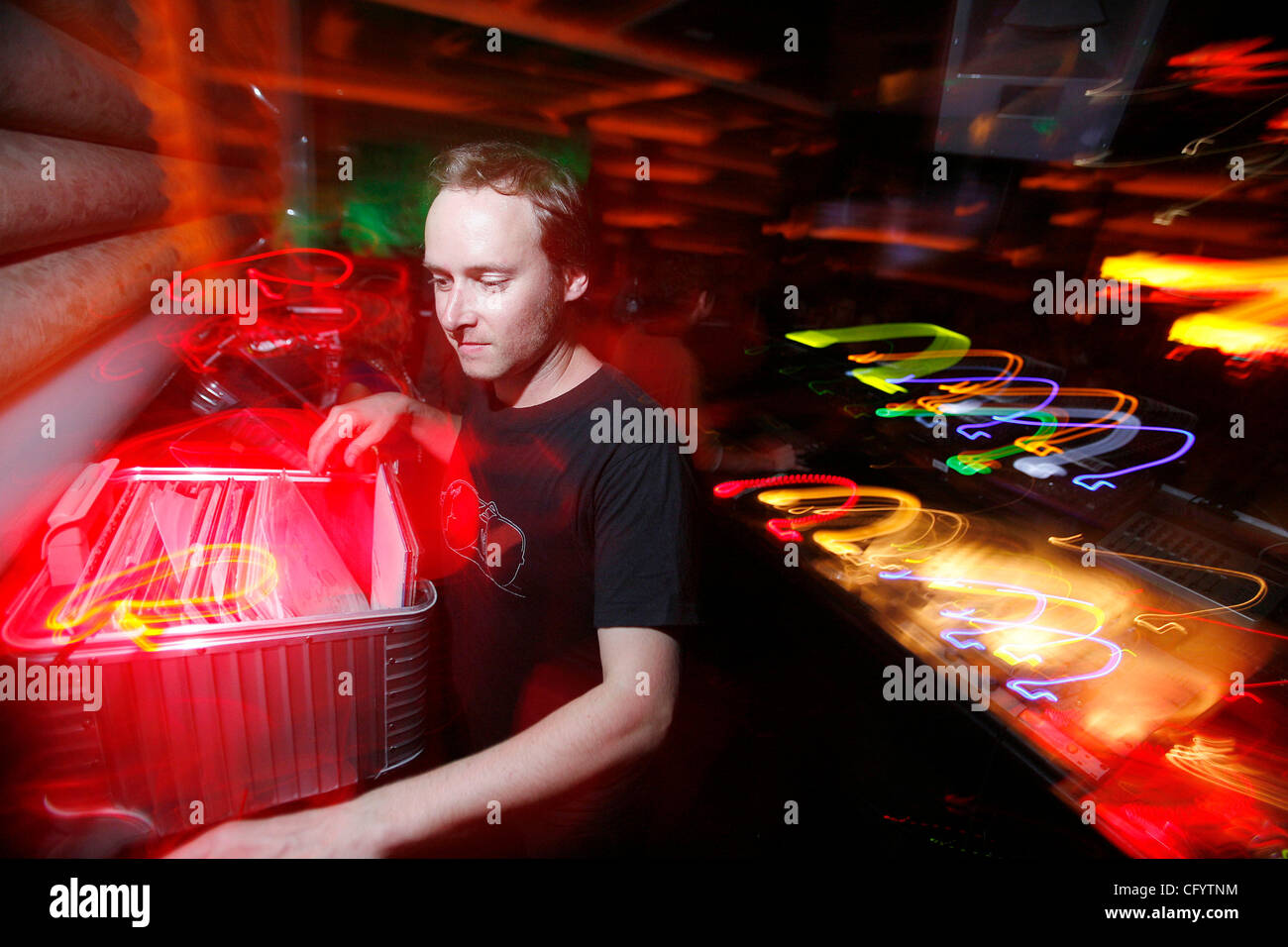 DJ Michael Mayer spinning house/techno beats at Cielo in the meat ...