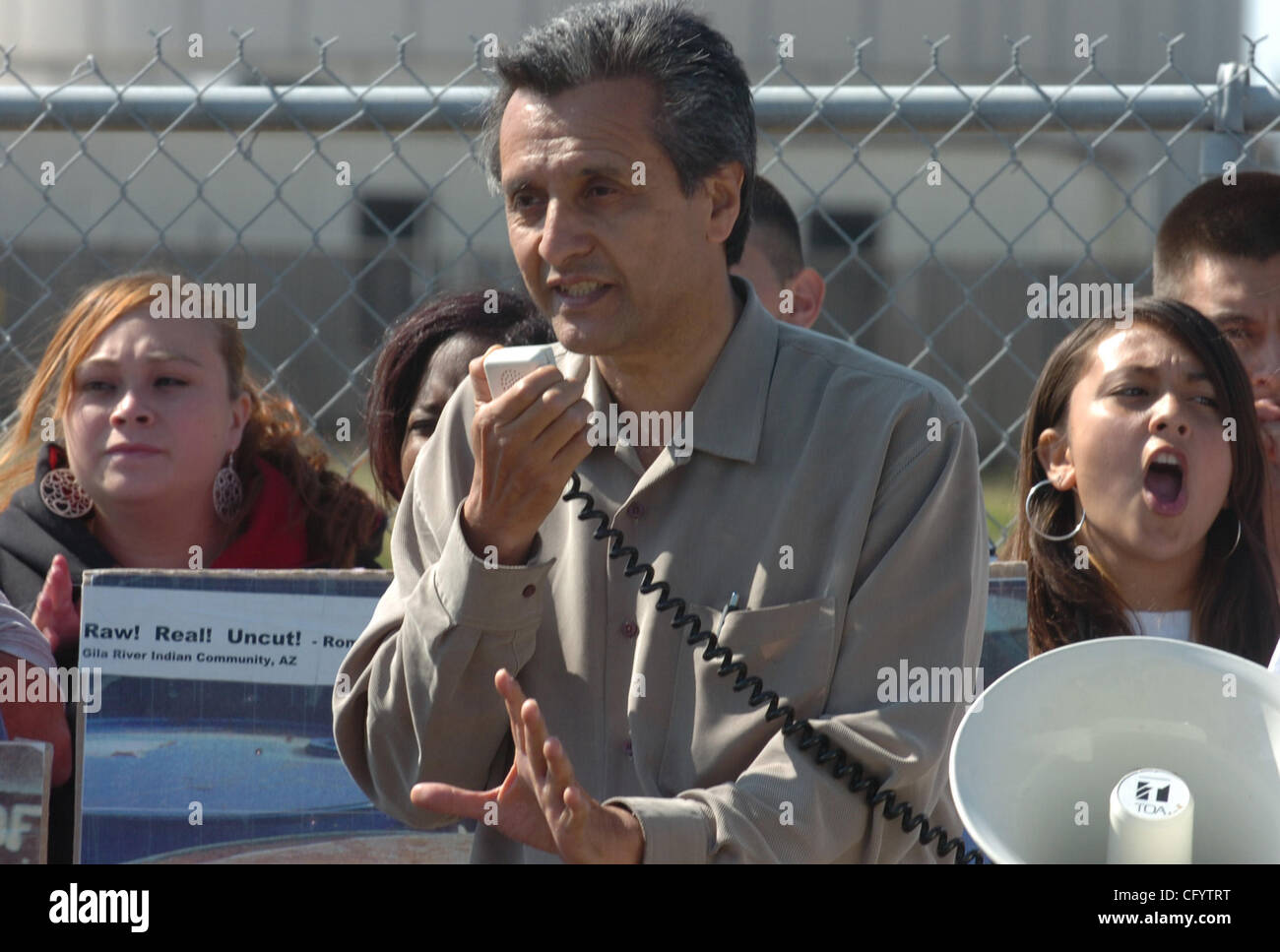 East Palo Alto councilman Ruben Abrica speaks to a crowd during a Youth ...