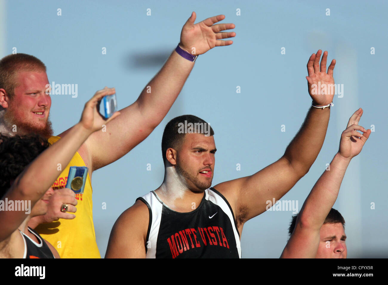 Chris Krychev of Monte Vista, second from right, stands next to the ...