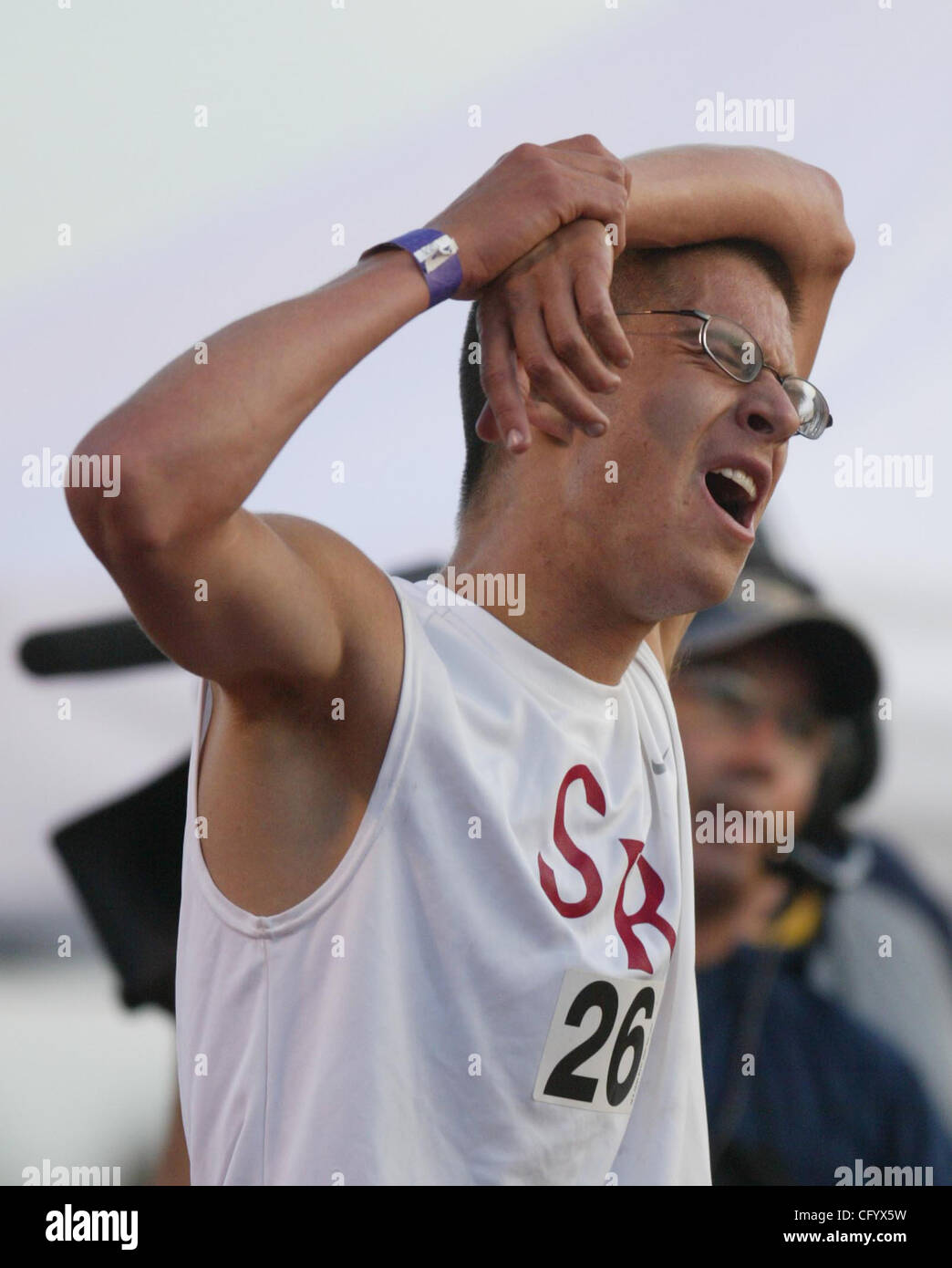 David Buscho of San Rafael crosses the finish line in the boys 3200m ...