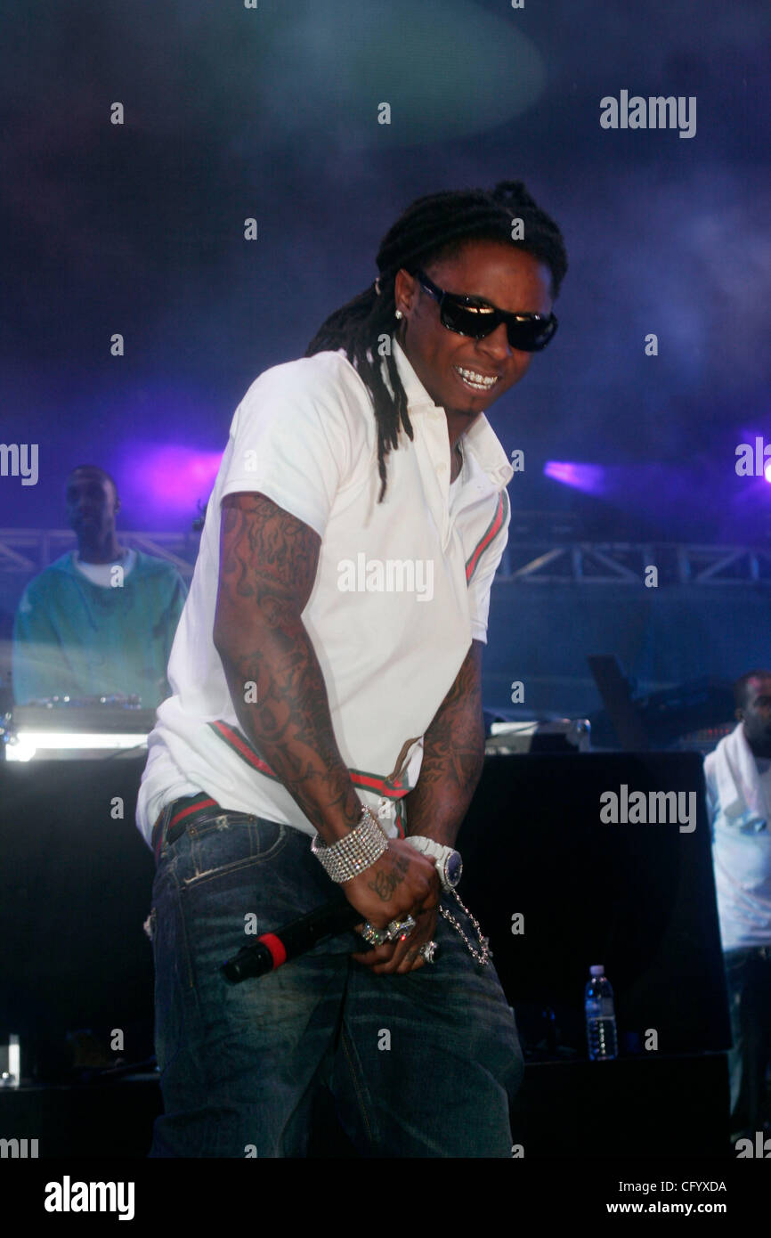 Lil' Wayne performing at Giant's Stadium in East Rutherford New Jersey ...