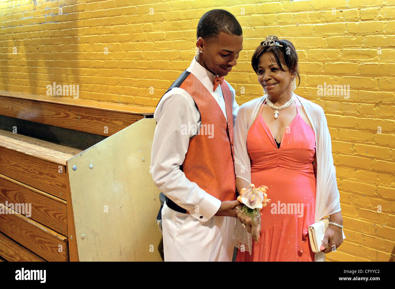 Gabriel Johnson embraces his grandmother, Mattie Scott, after giving ...