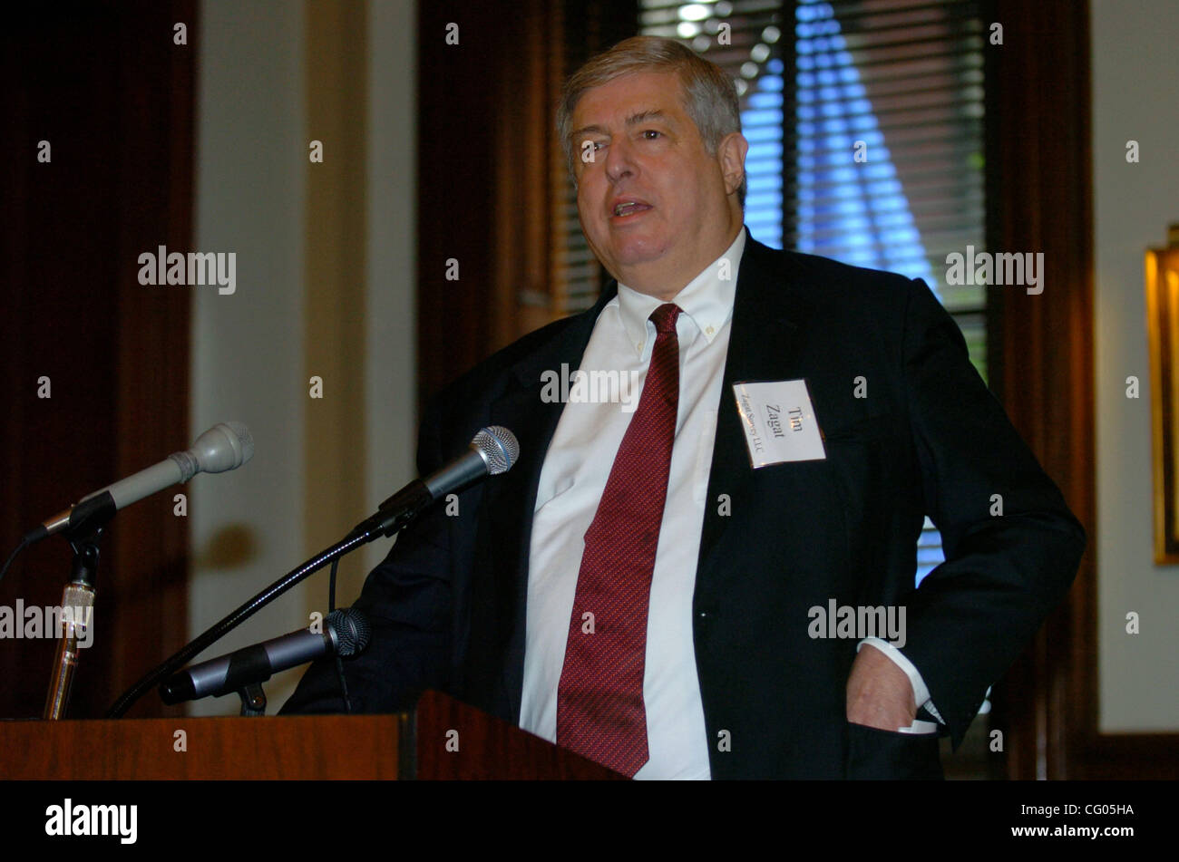 Tim Zagat, co-chairman, Zagat Survey LLC, speaks as business leaders ...