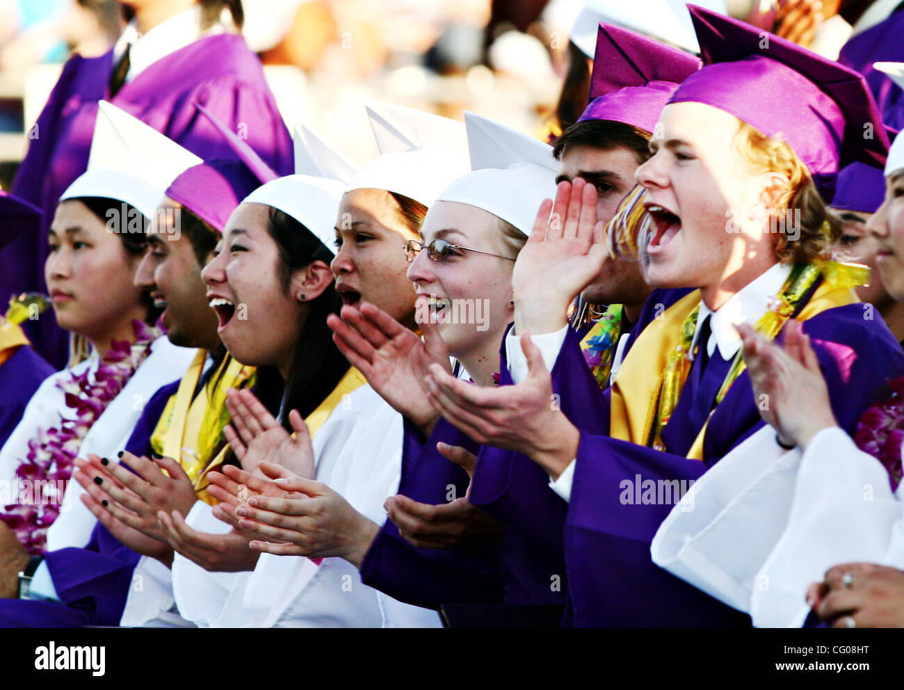 Kennedy High School Class of 2007 graduates cheer on classmates during ...