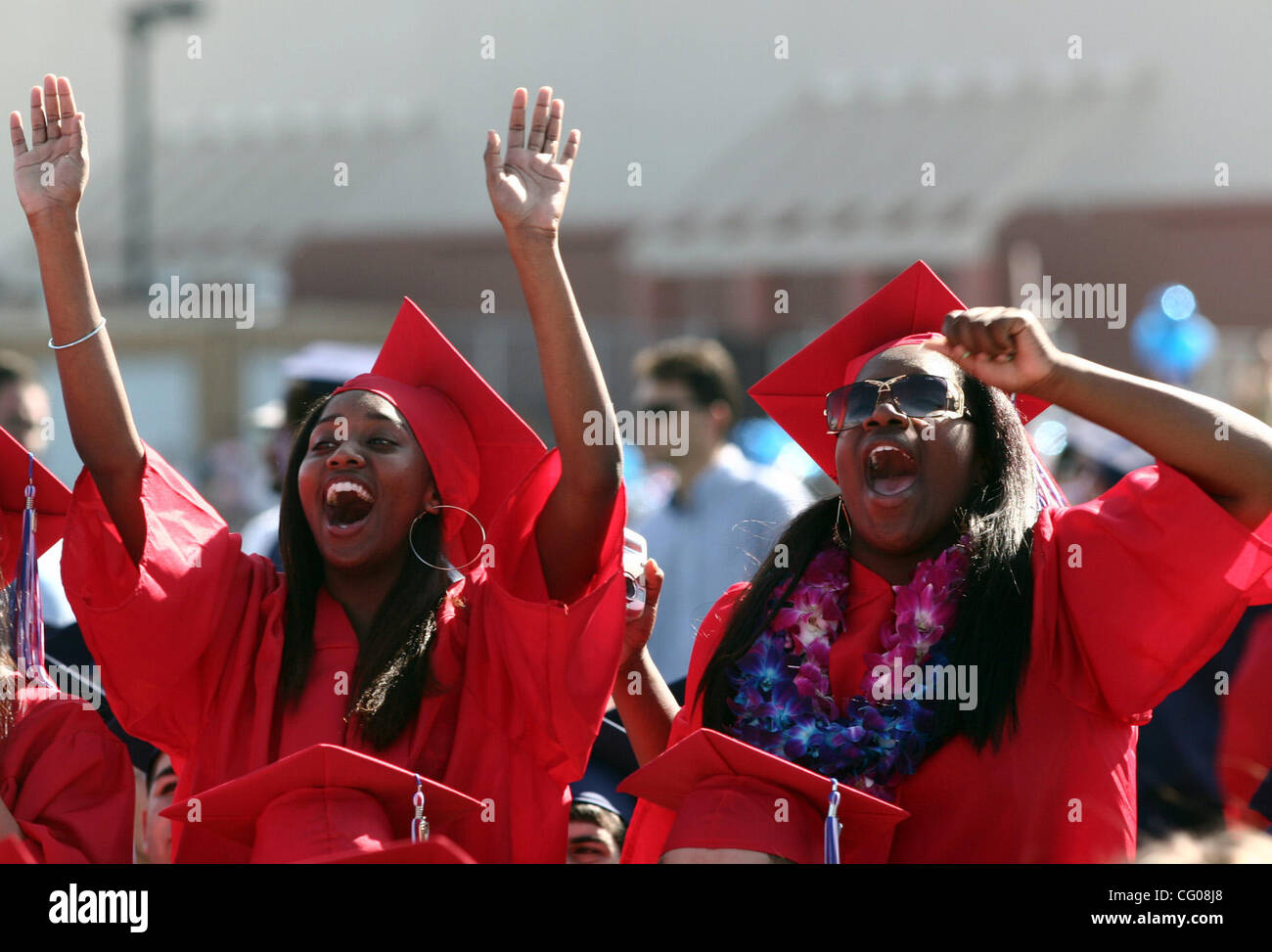 American High School Class of 2007 graduates Ashanti Easley, 17, and ...