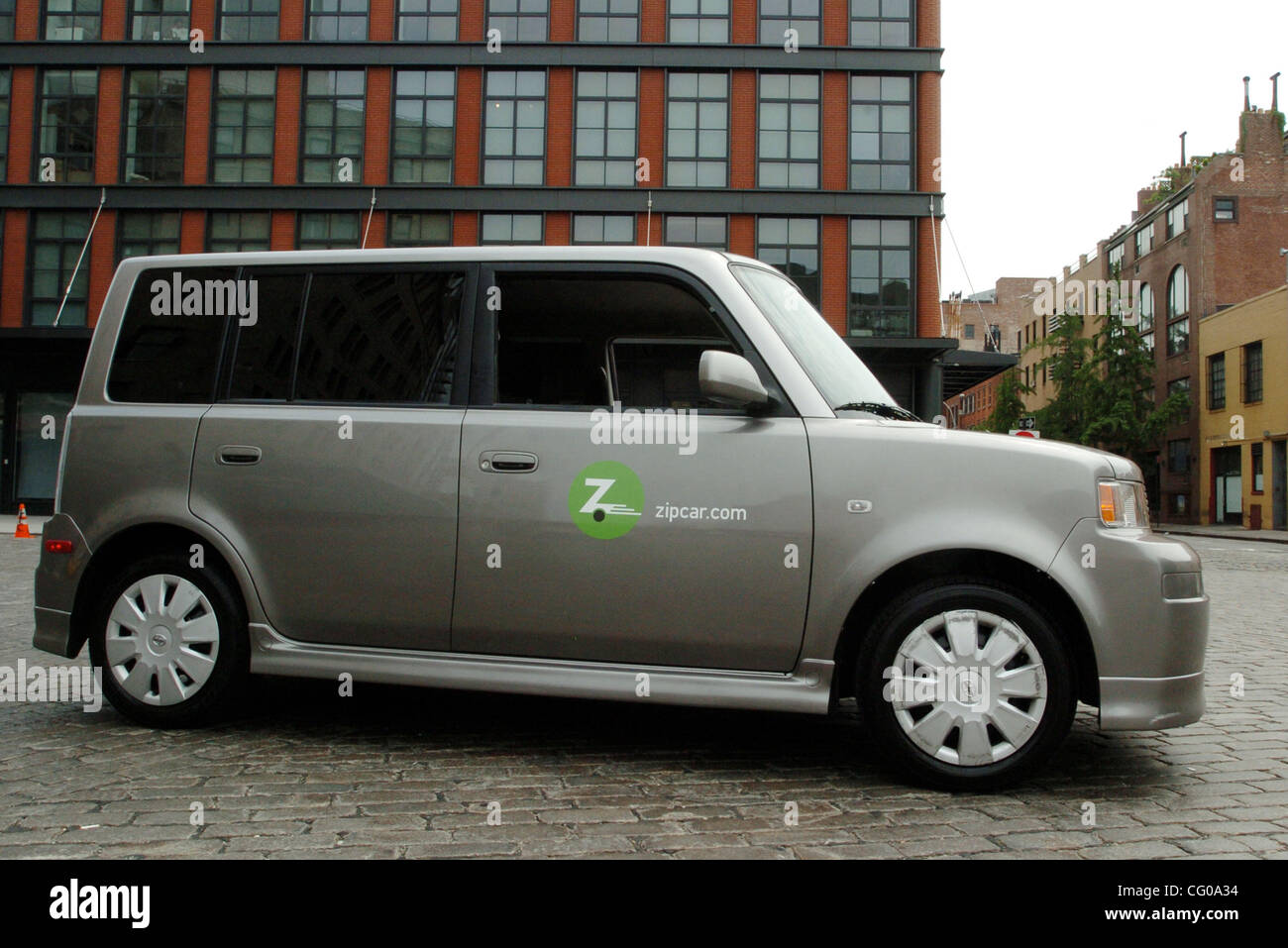 A Toyota Scion, available through Zipcar. Zipcar provides cars parked ...