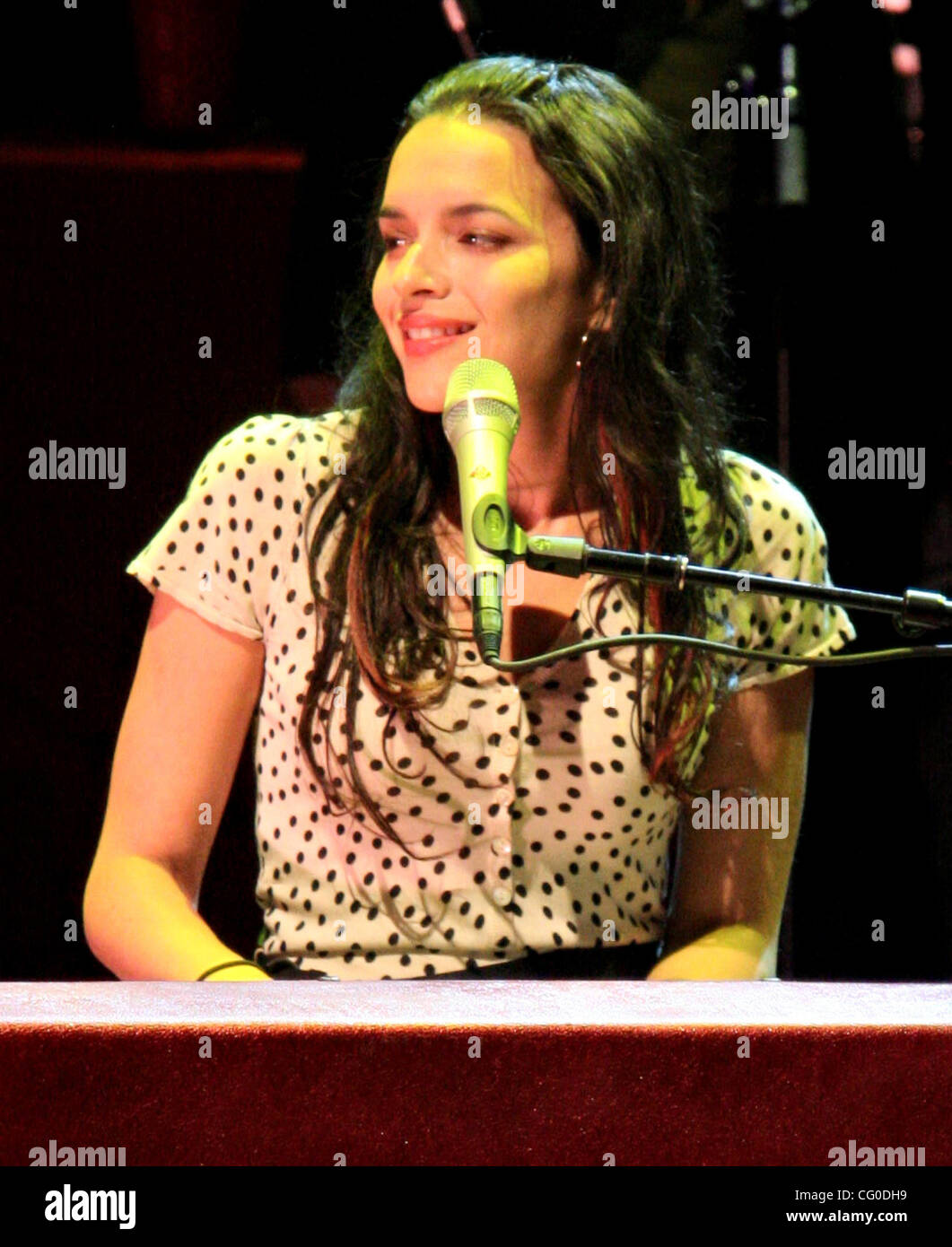 Norah Jones smiles to fans during her concert at the Greek Theatre in ...