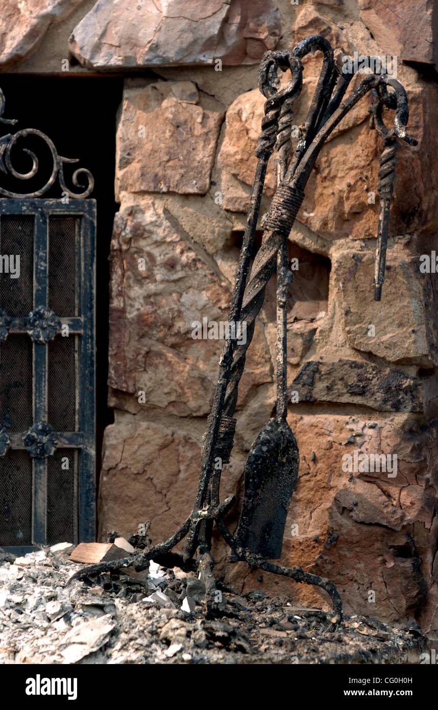 Tools for the fireplace melted from the heat of the fire, Wednesday ...