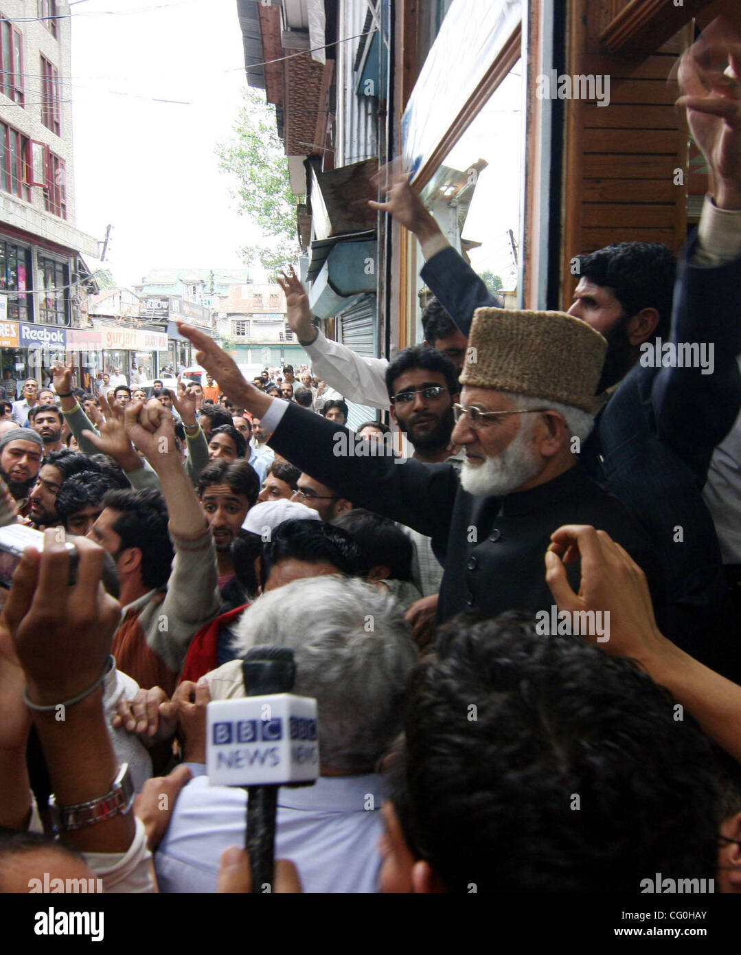 Activists of the hardline faction of the All Parties Hurriyat ...