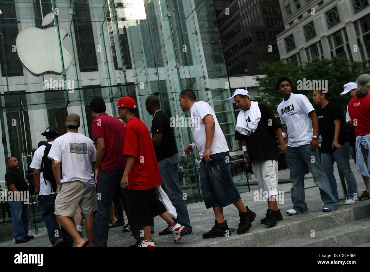 one of the first iphone buyers gets in the store on fifth avenue in new ...