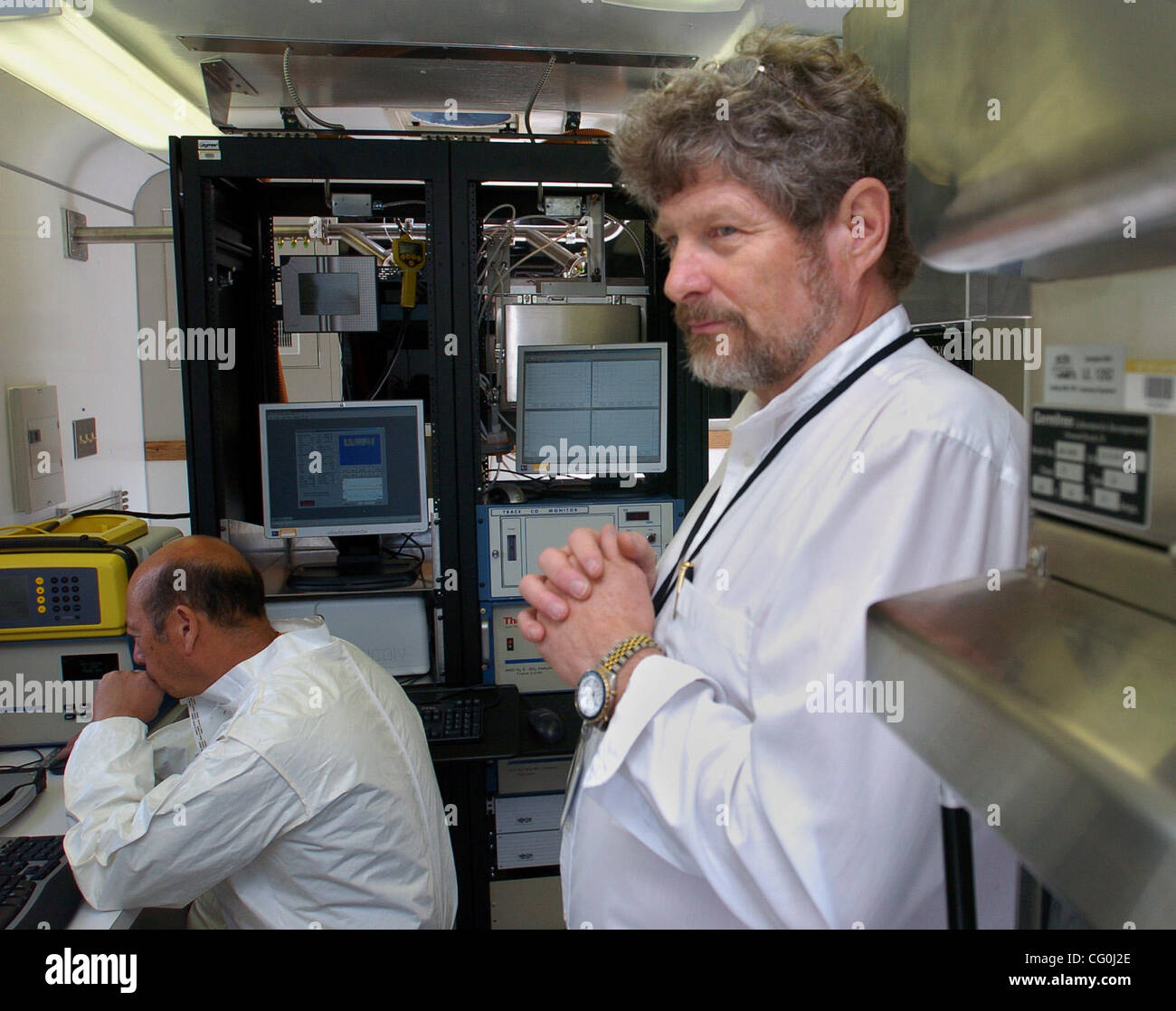 As supervising chemist Diamon Pon check gas chromatography test ...