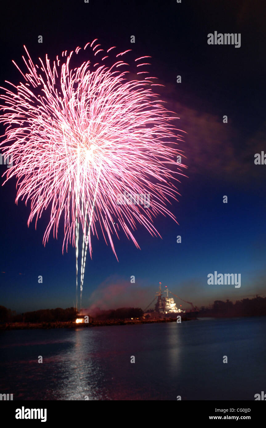 Jul. 4, 2007 Wilmington, NC; USA, Fireworks are displayed over the ...