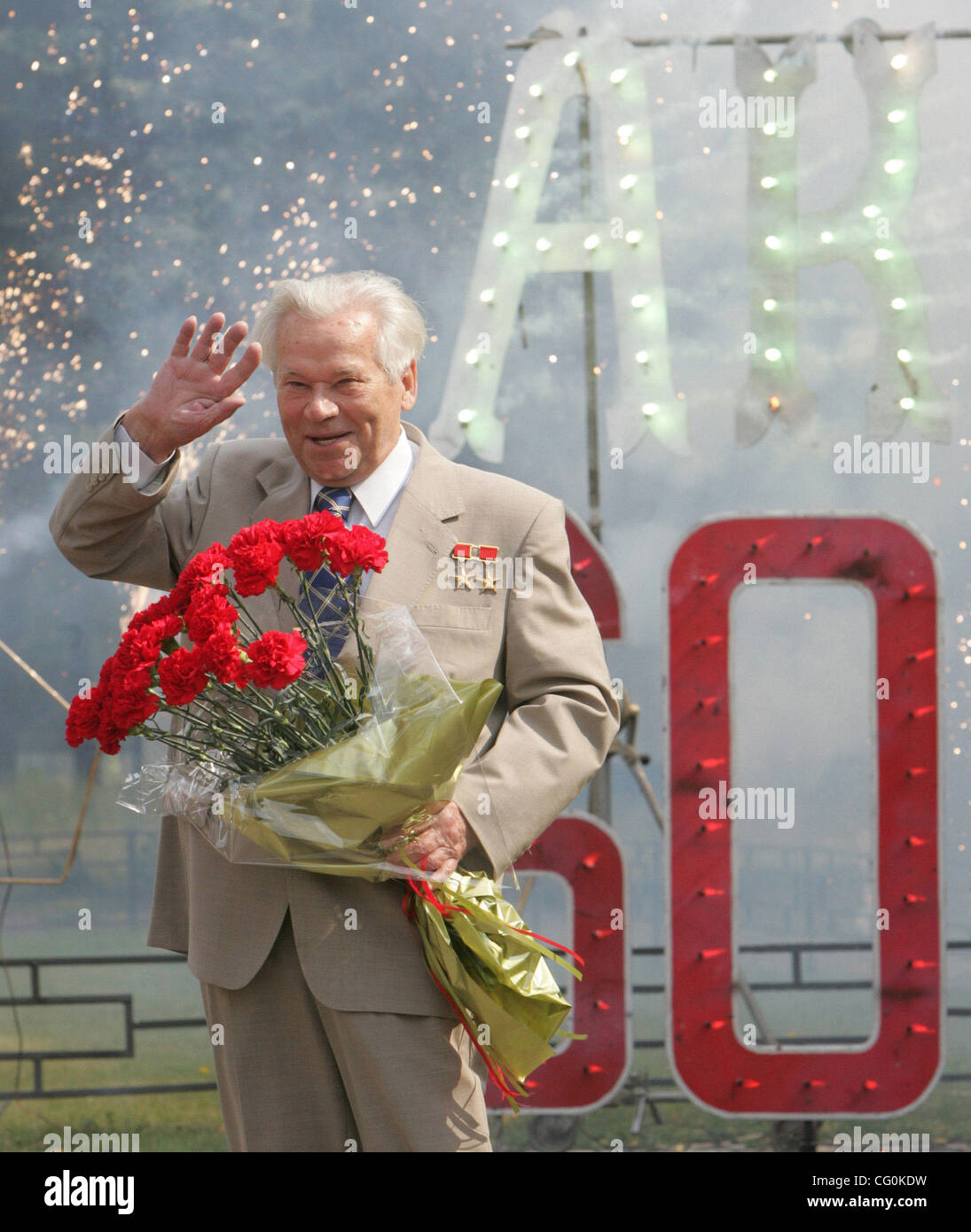 Legendary Russian gun-maker Mikhail Kalashnikov attending celebration ...